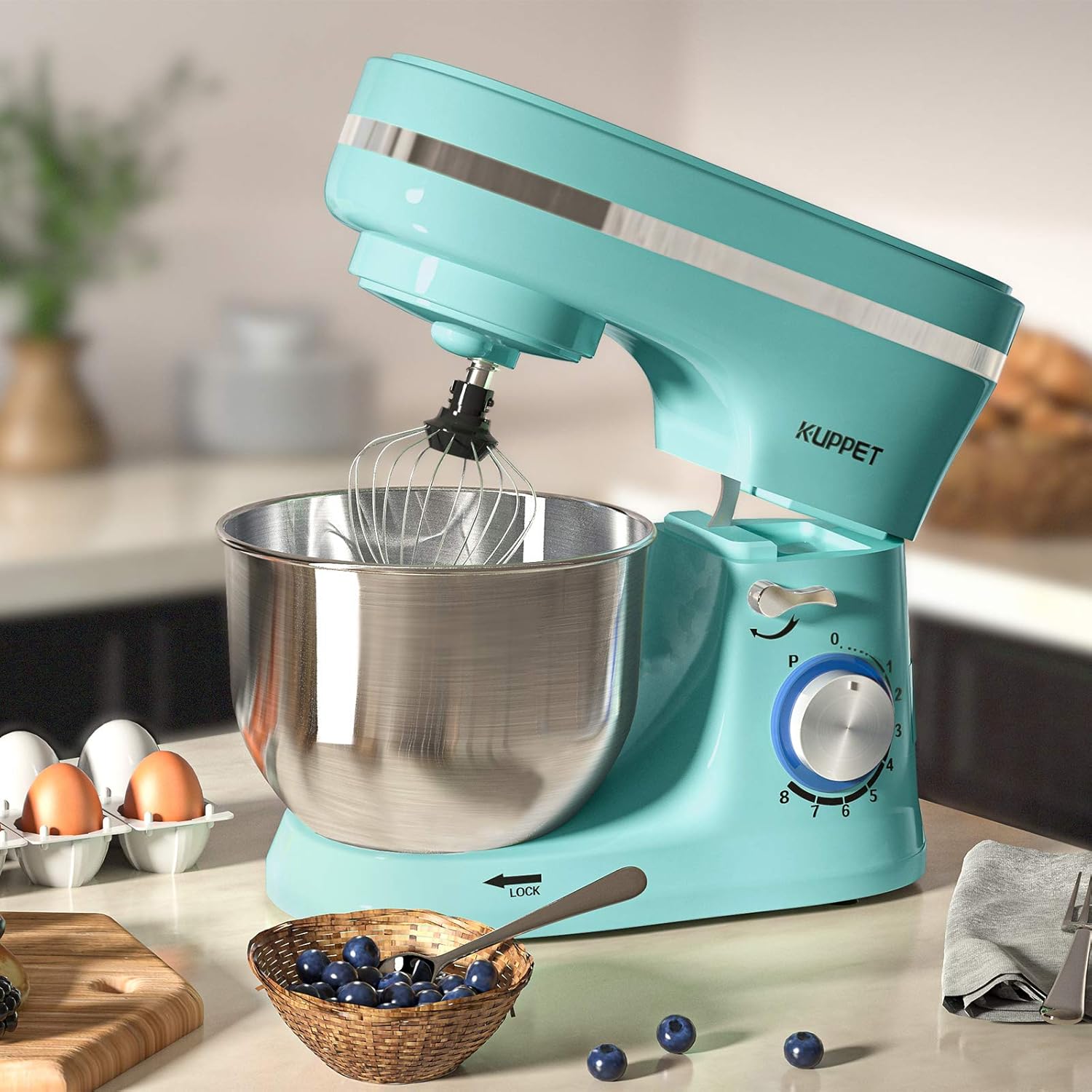 KUPPET Stand Mixer, KUPPET 8-Speed Tilt-Head Electric Food Stand Mixer ...