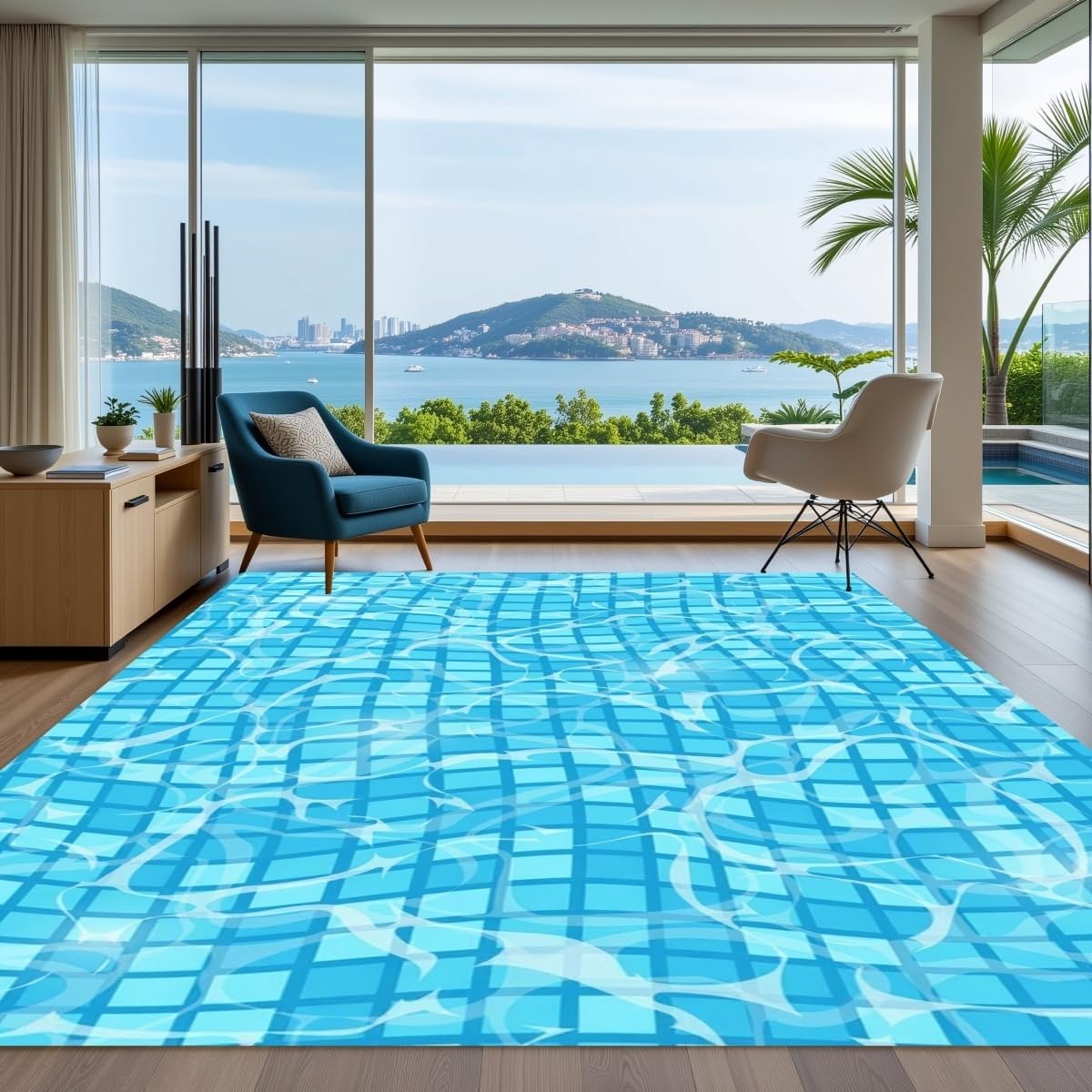 Amazon.com: Swimming Pool Tile Texture Area Rug for Living Room Bedroom ...