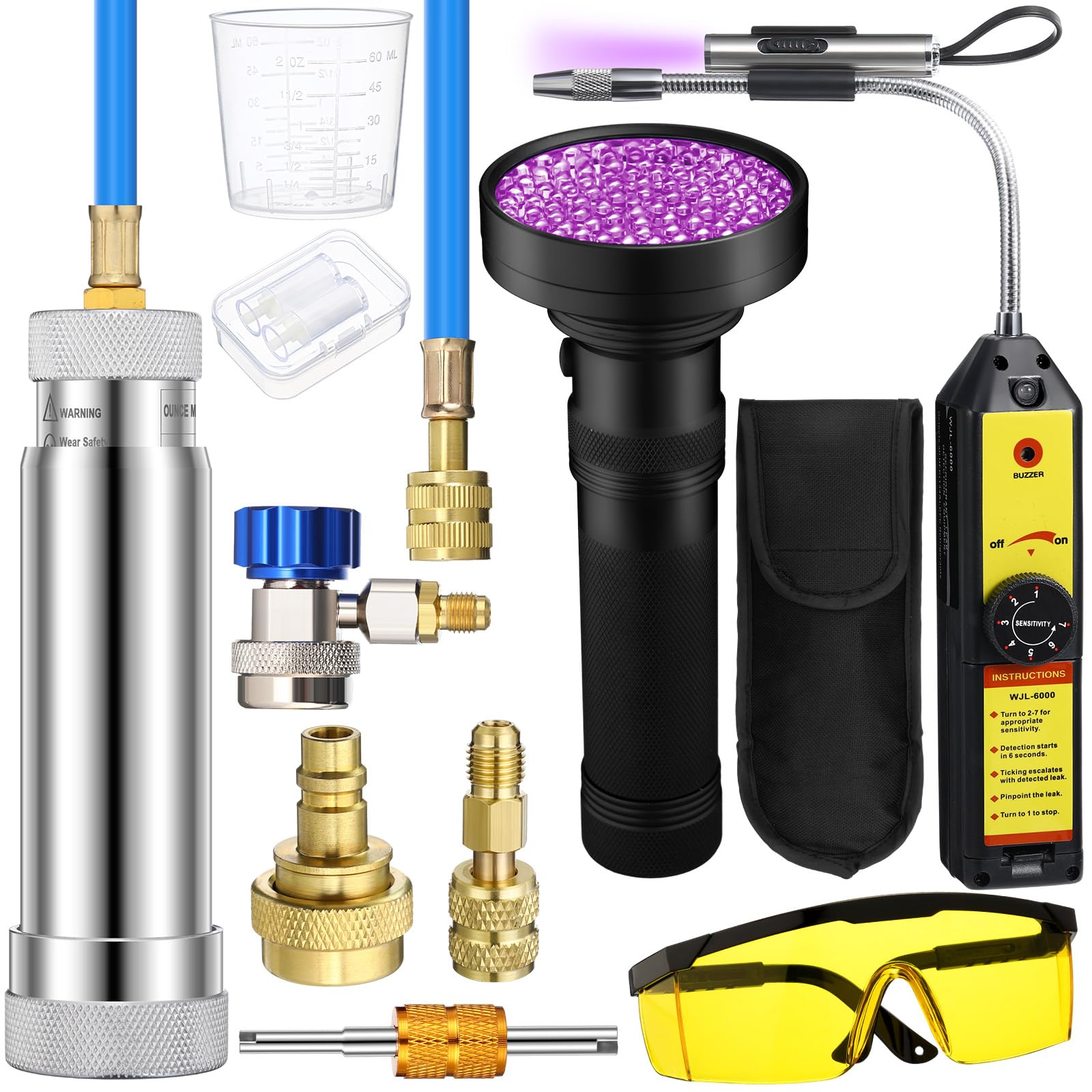 Amazon.com: Tellegloww AC Leak Detector Kit, R1234yf R134a R410a AC Oil ...