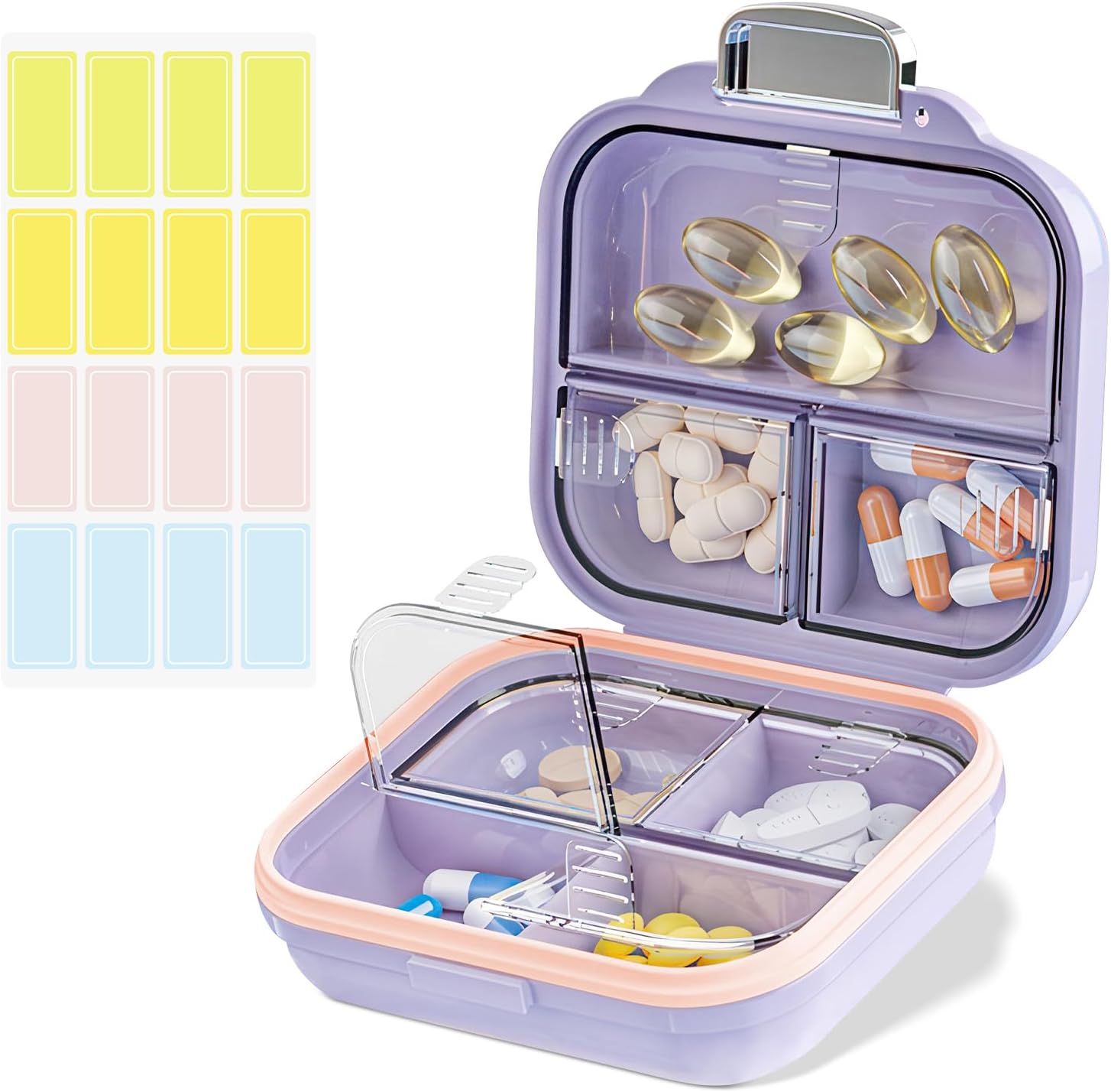 Amazon.com: Goffing Travel Pill Organizer Box with Labels, 7 ...