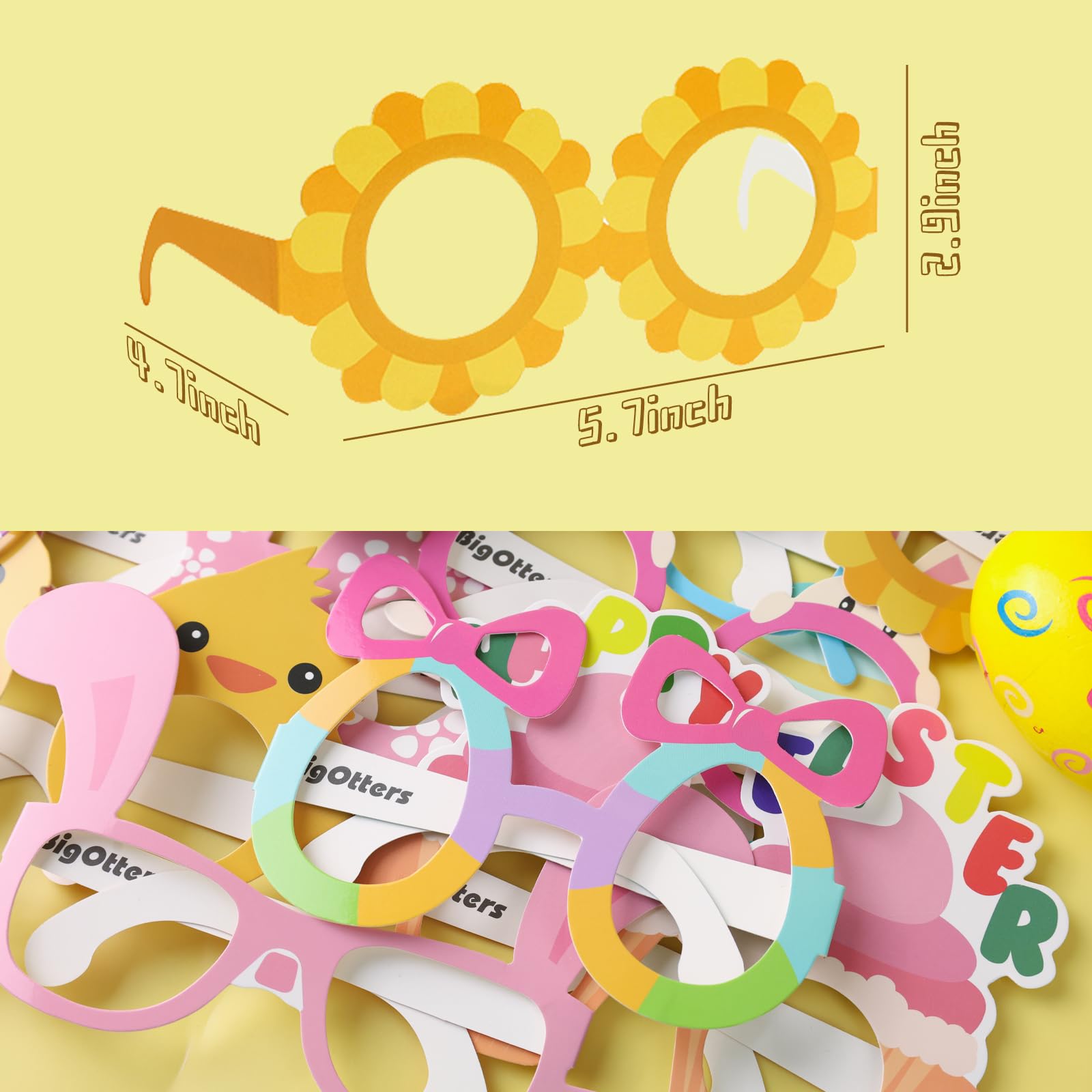 Snapklik.com : 24PCS Easter Party Glasses, Paper Glasses Easter Bunny ...