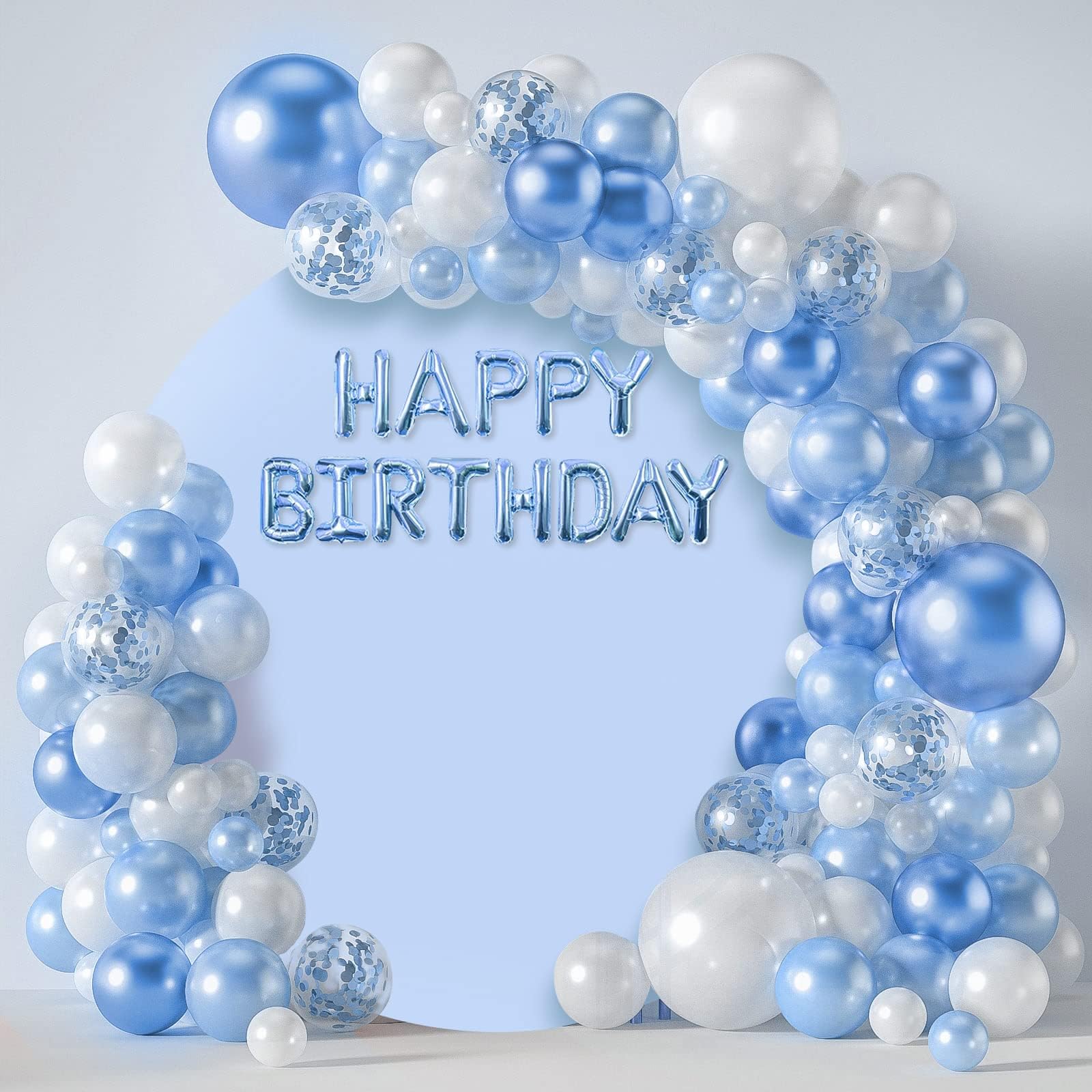 Amazon.com : Blue Round Backdrop Cover 7.2x7.2ft Blue Circle Birthday ...