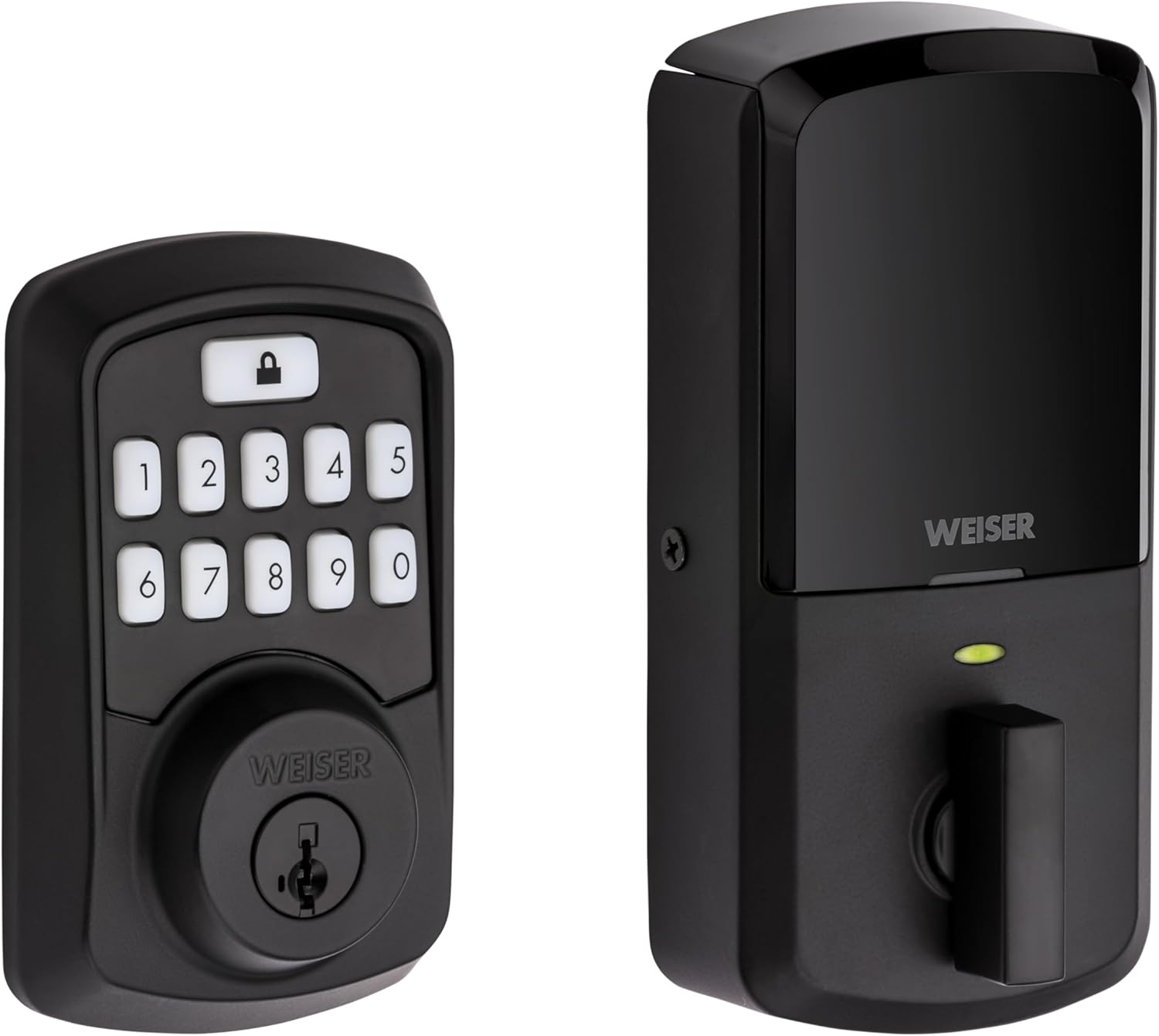 Weiser Aura Matte Black Bluetooth Door Lock, Remote Sharing Compatible ...