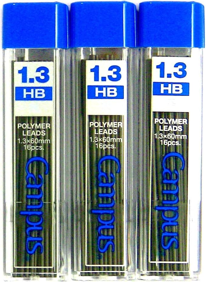 Kokuyo Campus Mechanical Pencil Lead, 1.3mm, HB (PSR-CHB13N), 16 Leads ...