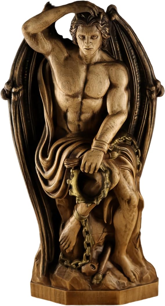 Amazon.com: Le Génie du Mal - Majestic Lucifer Statue, Handcrafted ...