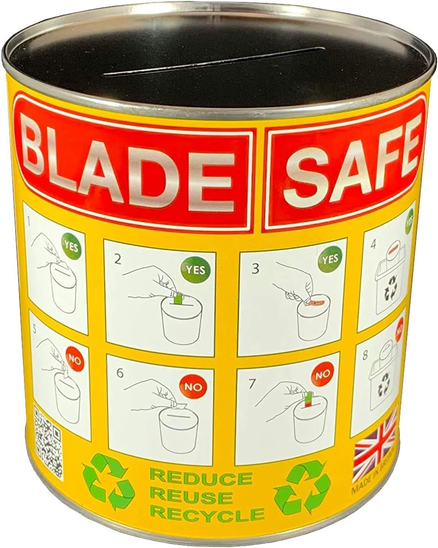 Blade Safe 100% Recyclable Sharps Knife Blade Safe Disposable Bin - 1L ...