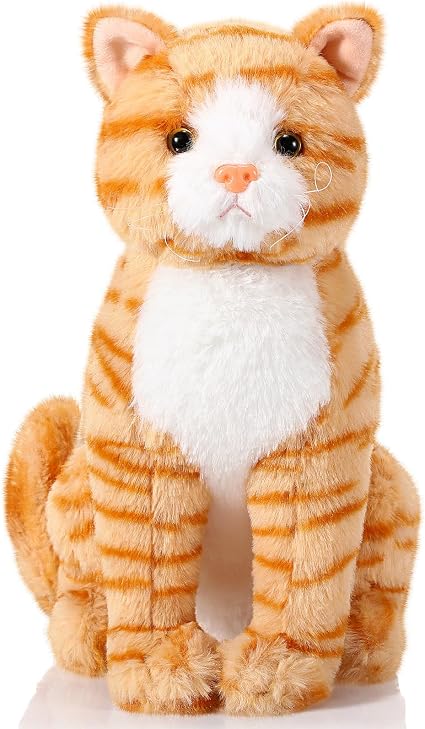 Amazon.com: Libima 13 Inch Orange Cat Stuffed Animal Realistic Cat ...