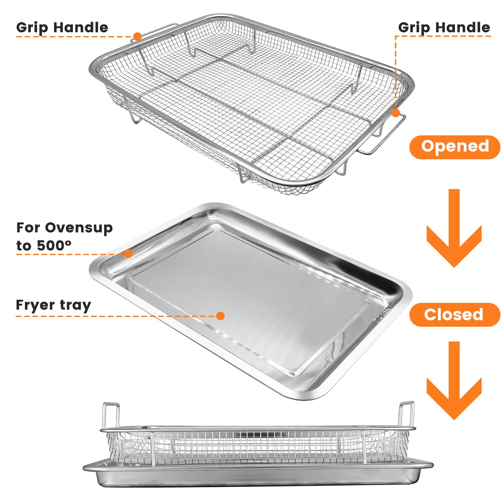 Snapklik.com : Air Fryer Basket Replacement, 2 Pieces Set 189x131 Food ...