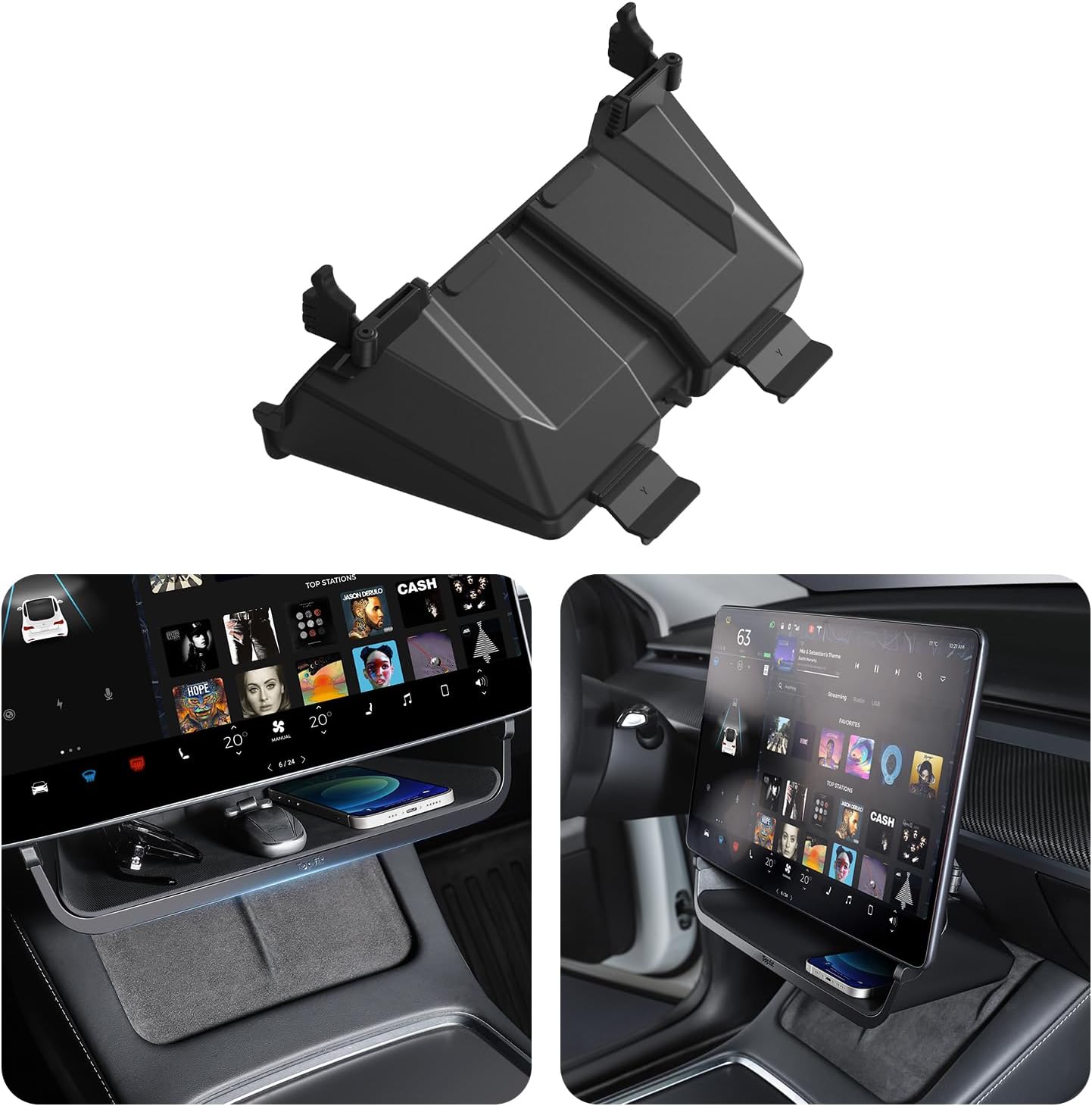 Topfit for Tesla Model Y 3 Center Console Organizer Tray Under Screen ...