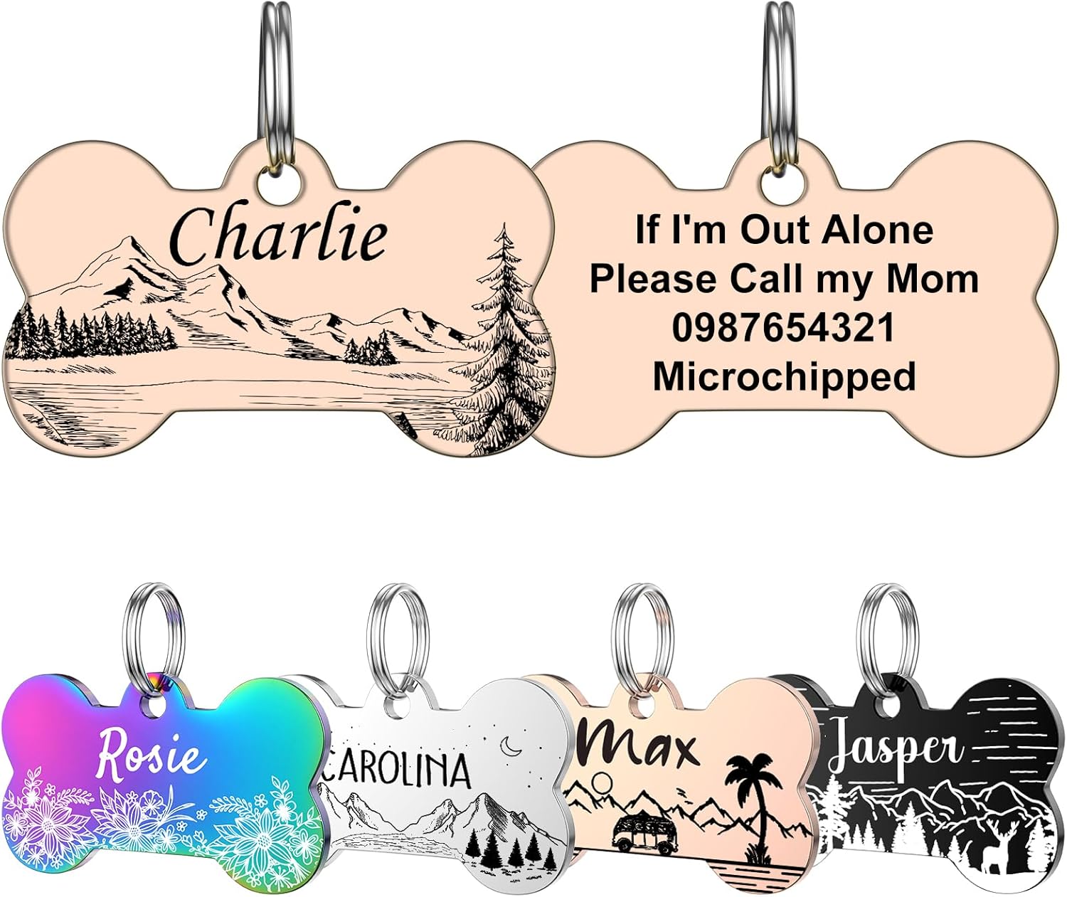 YEHANTTI Custom Pet ID Tags for Dogs and Cats, Personalized Stainless ...