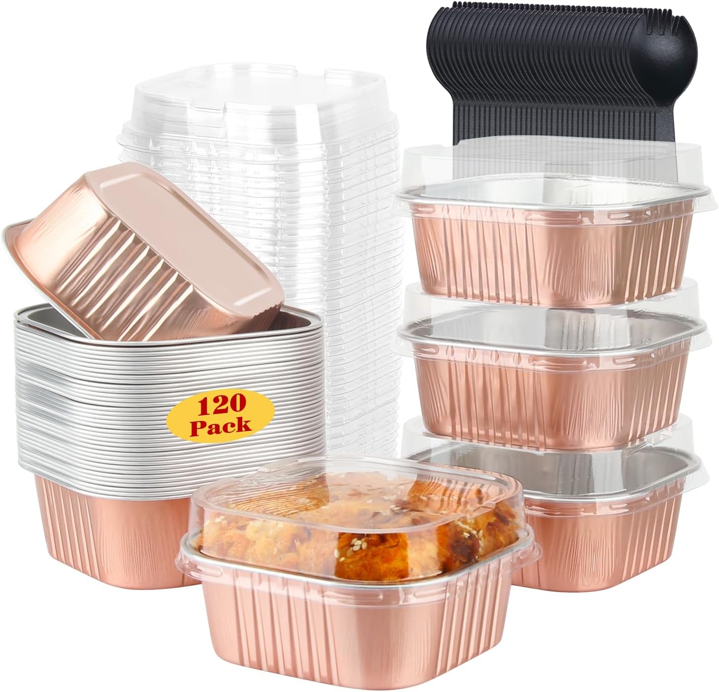 Amazon.com: LNYZQUS 120pack/10oz Mini Cake Tins with Lids, 4”x4” Mini ...