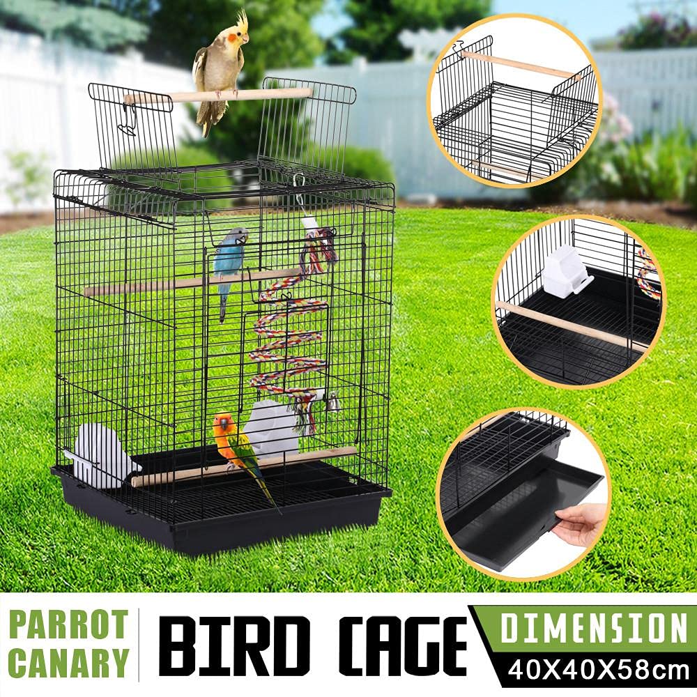 Buy Yaheetech Small Bird Cage Open Play Top Parrot Cage for Cockatiel ...