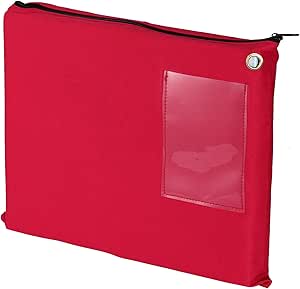 Amazon.com : DOSTATNI 14×11Inch Large Bank Bag with Zipper Red Bank ...