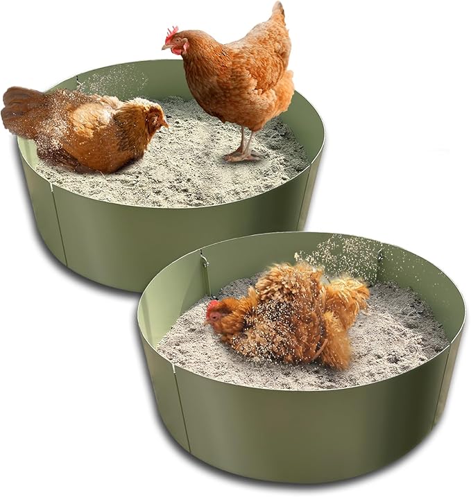 Amazon.com: BUYYAH 2 Pcs Chickens Dust Baths Containers, Galvanized ...