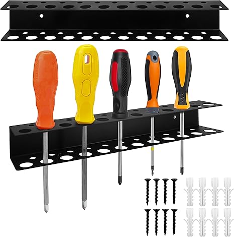 Amazon.com: Screwdriver Holder Wall Mount with 23 Holes, 12.6" Long ...