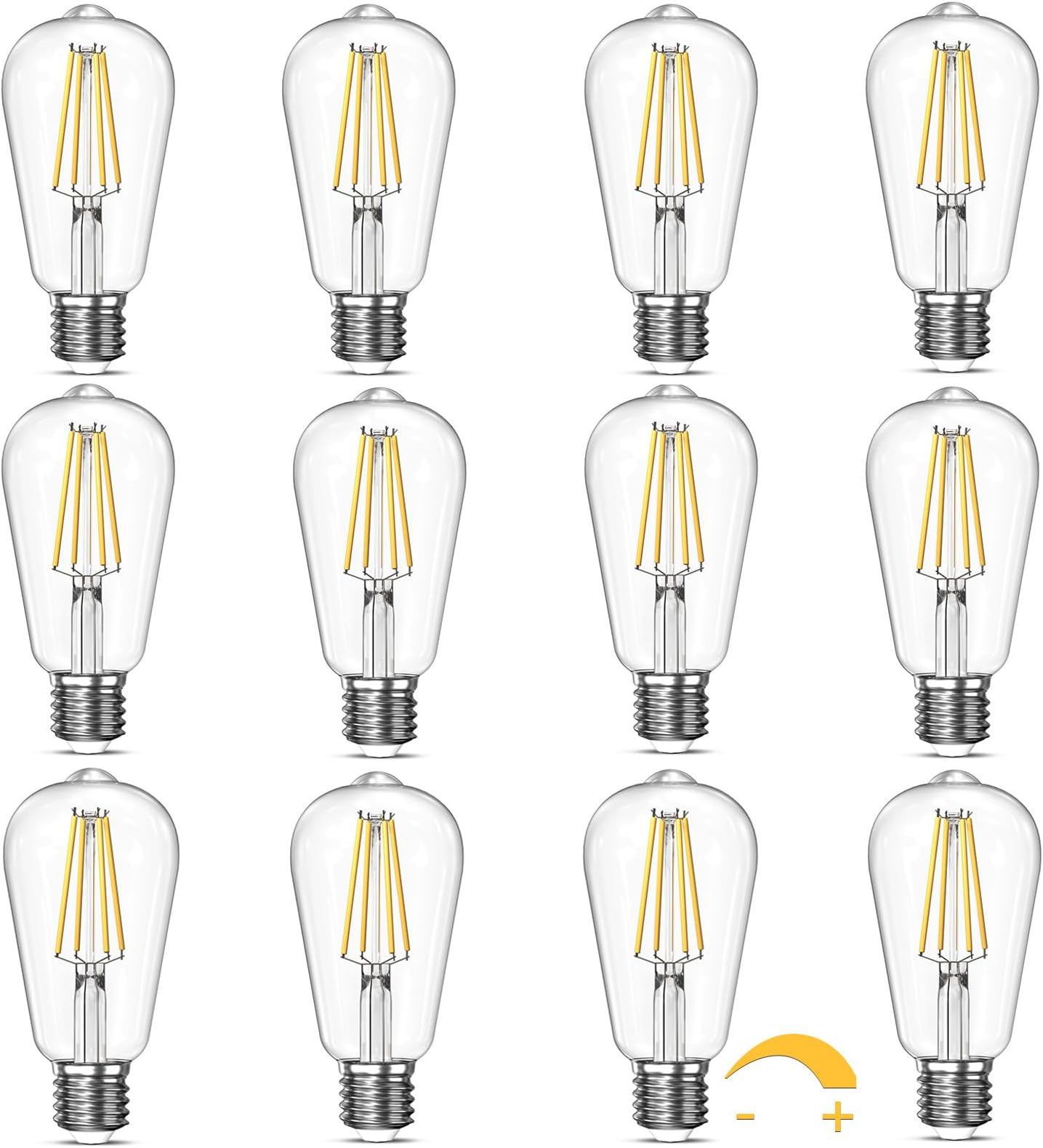 KLED LED Vintage Edison Bulb, Dimmable, LED Flood Light Reflector, BR20 ...