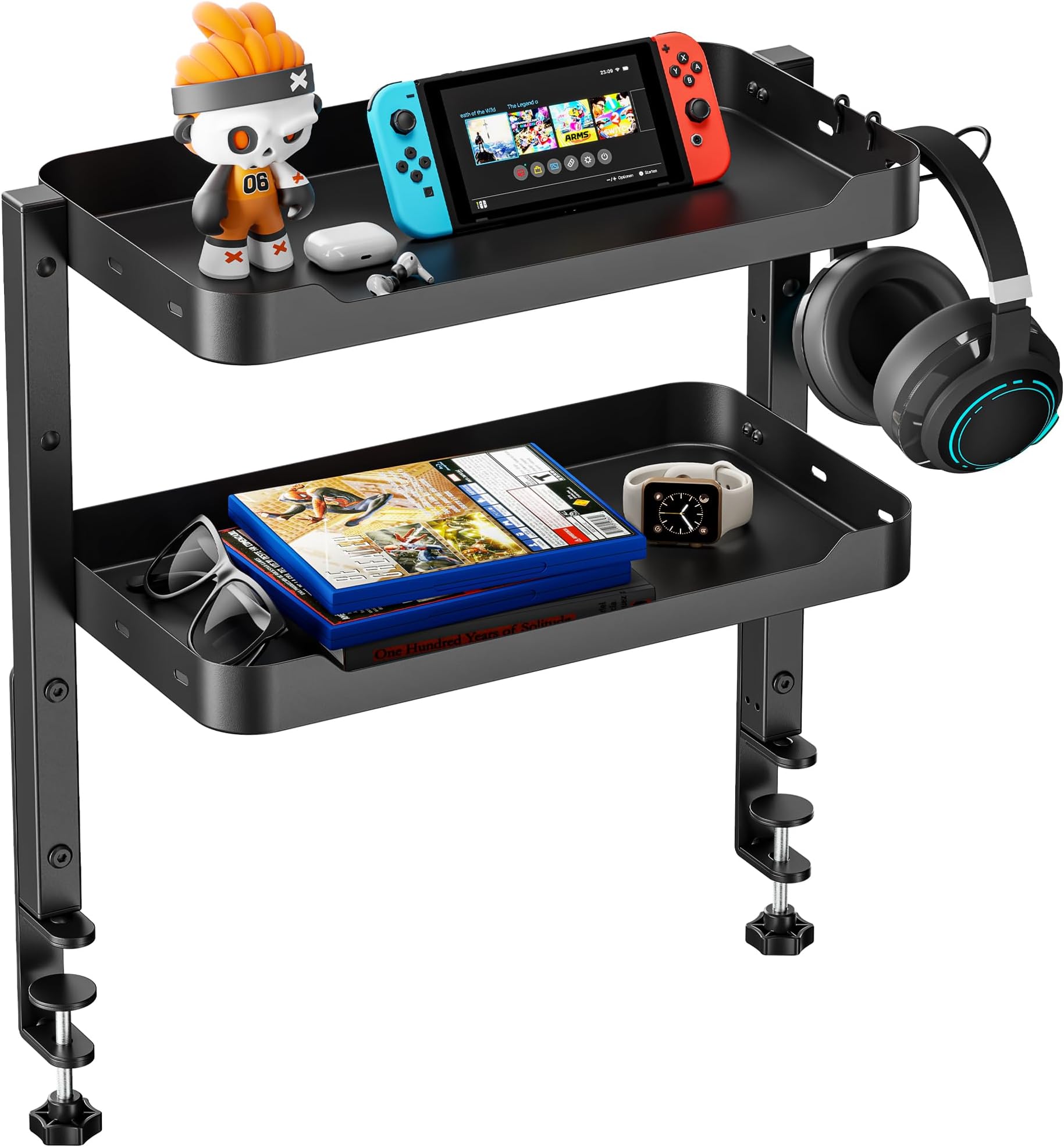Amazon.com: FBOAZI Clamp-On Desk Organizer Shelf 3-Tier,Under Desk ...