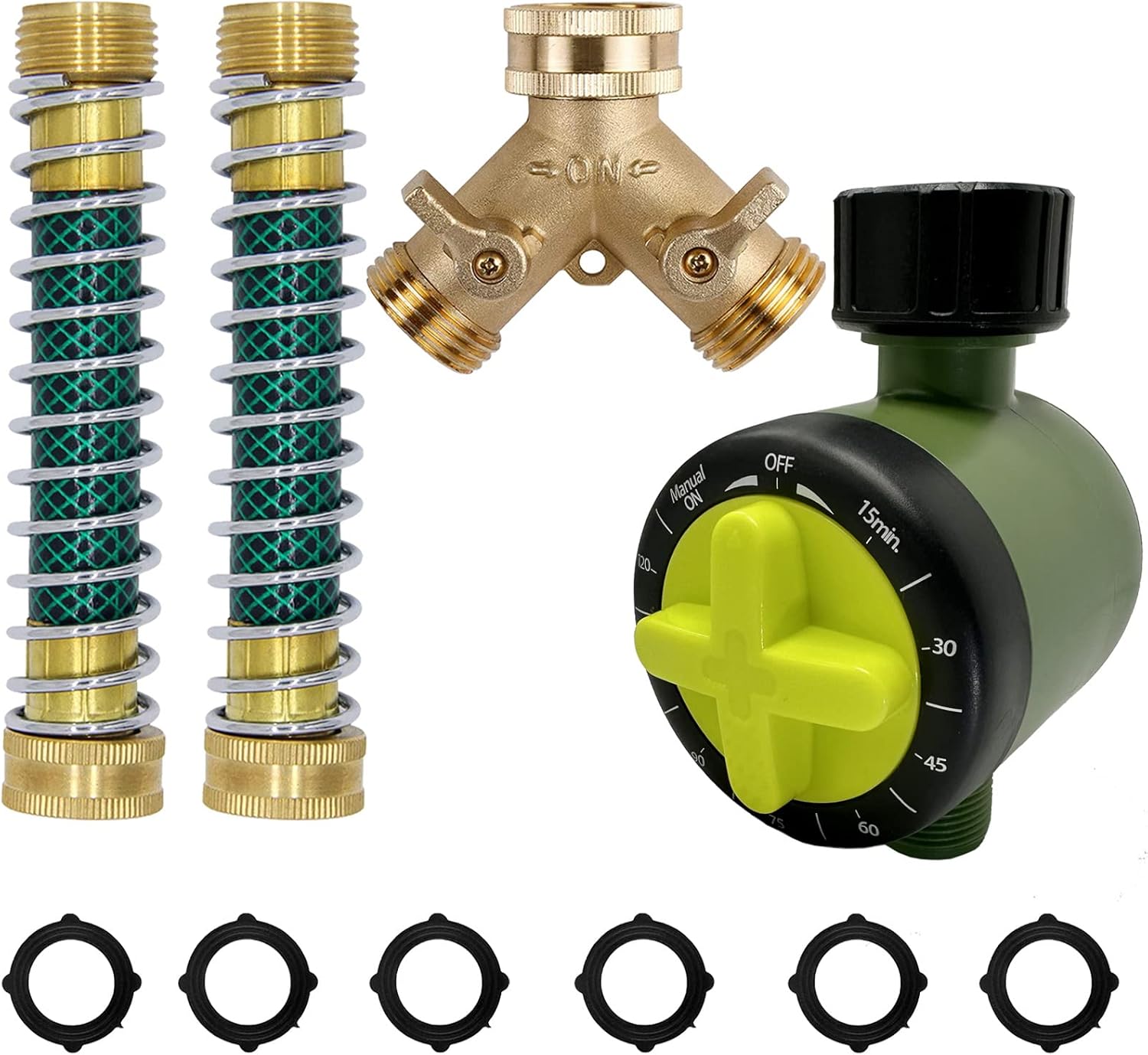 Amazon.com: VankRing Garden Hose Y Splitters 2 Way Heavy Duty Brass 3/4 ...
