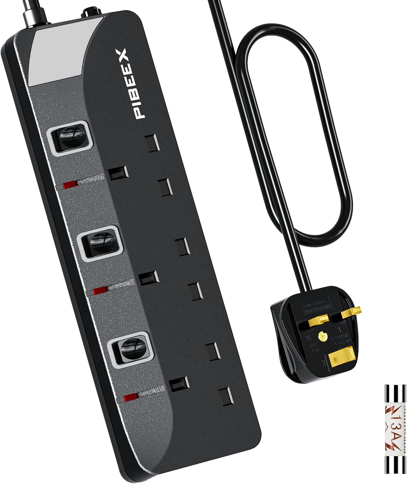 pro elec pl13081 3 Socket 5 M Switched Extension Lead, Grey,White ...