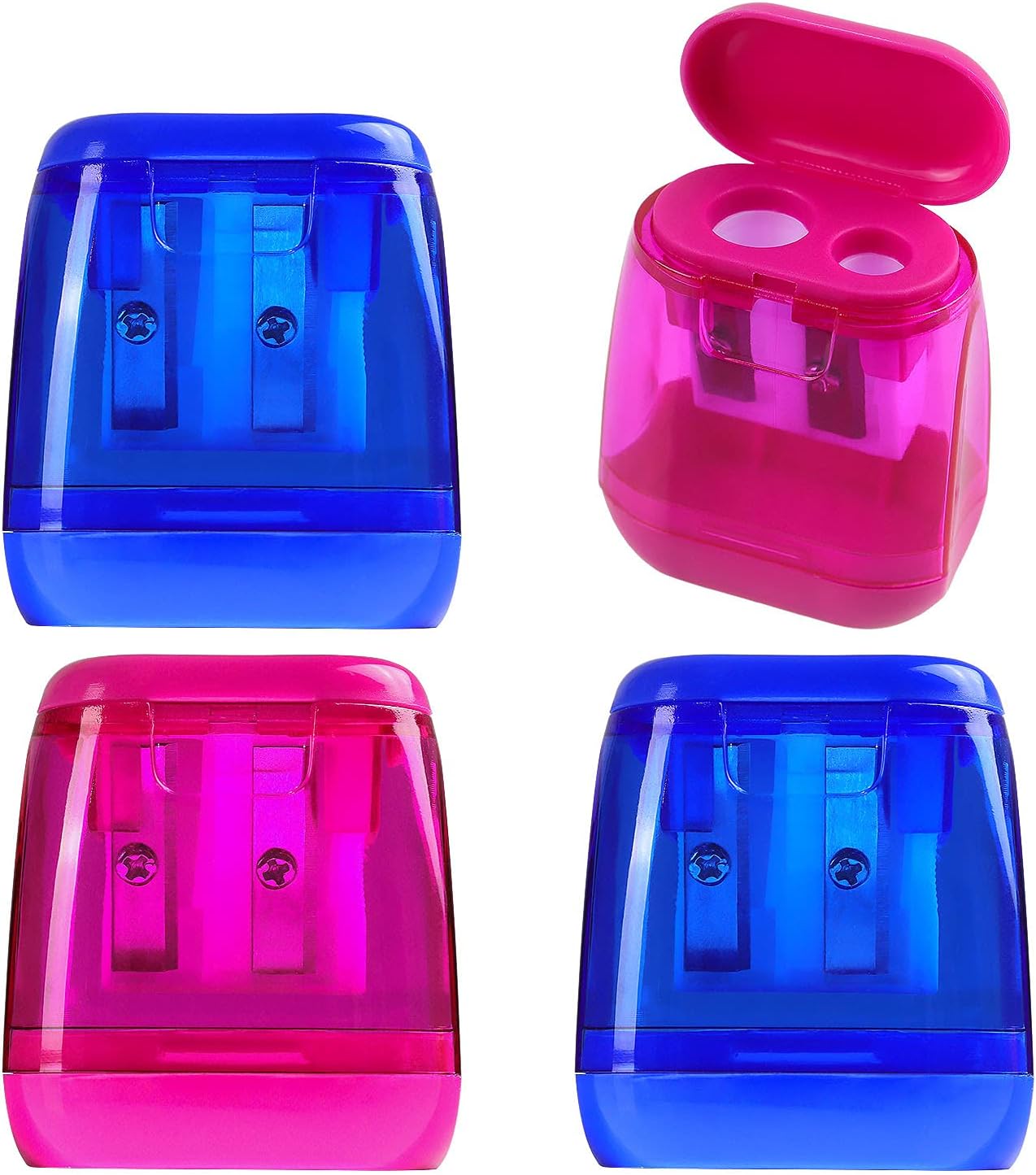 Amazon.com : Pencil Sharpeners for Kids with Removable Neon Colored ...