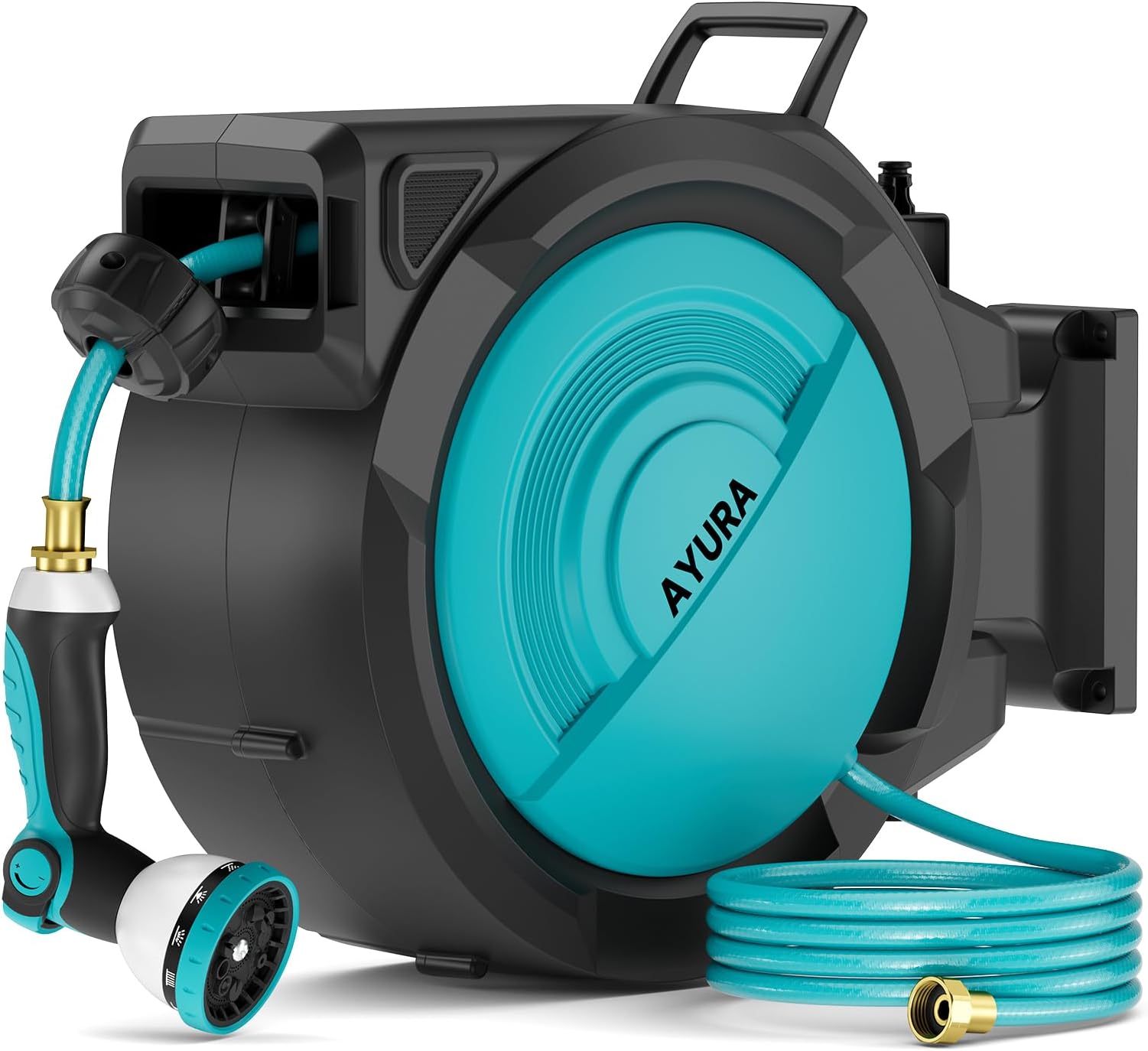 Amazon.com: SUNPOW Retractable Garden Hose Reel - 1/2 inch x 85ft Wall ...