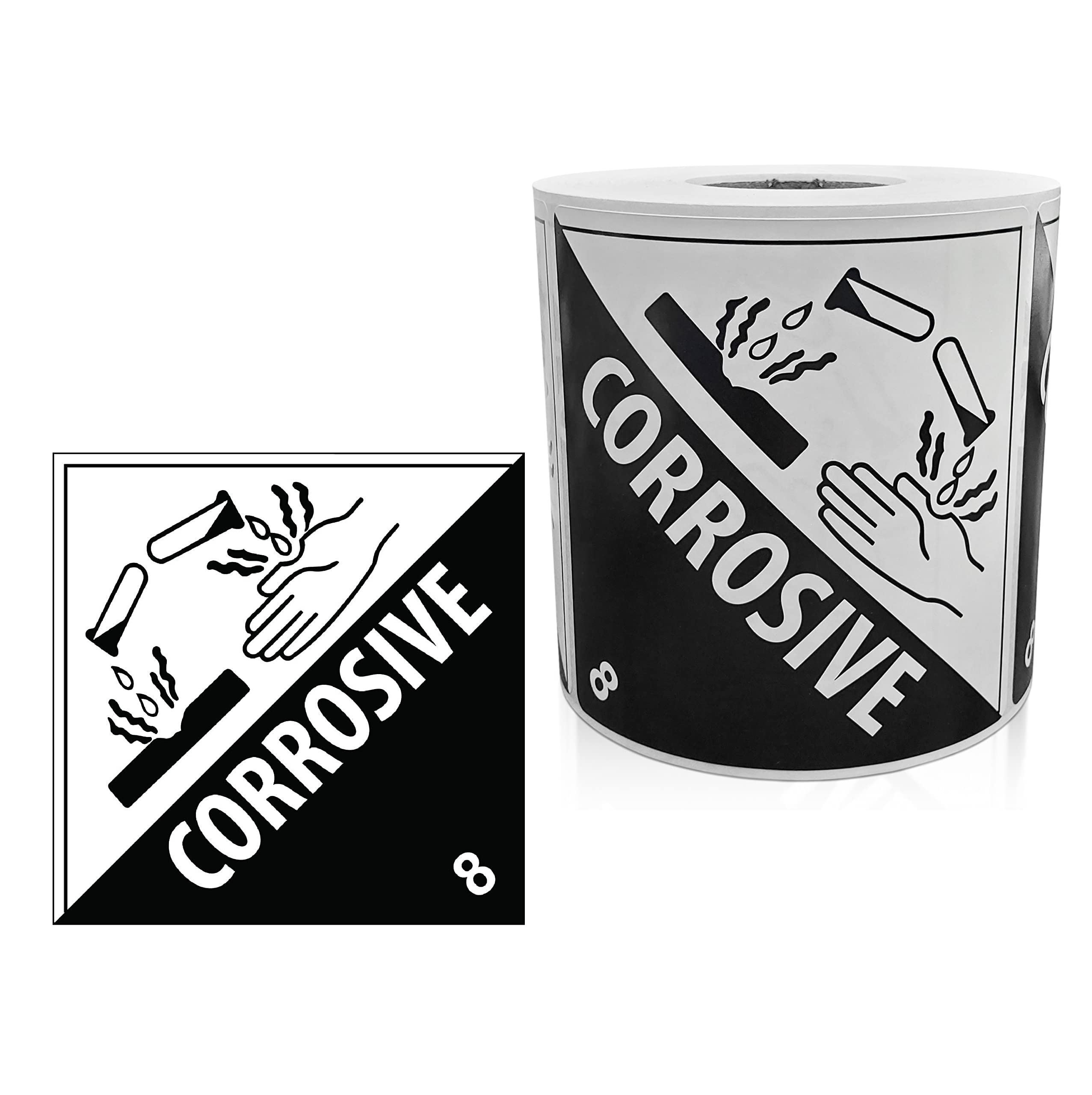 Buy KOVOT 4"x4" Corrosive DOT (Class 8) Hazardous Materials Warning ...