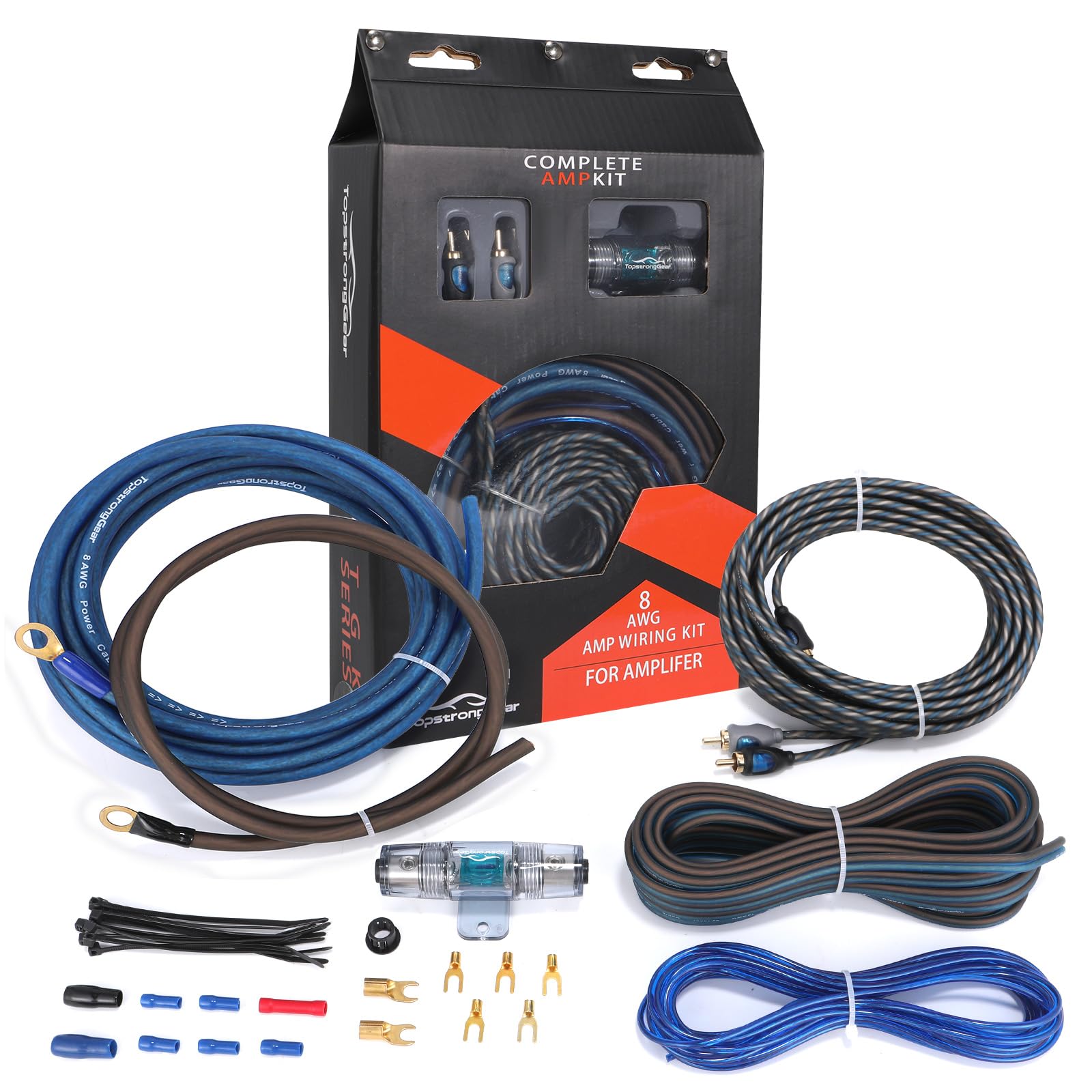 Snapklik.com : TOPSTRONGGEAR 8 Gauge Amp Kit CCA Car Audio Amplifier ...