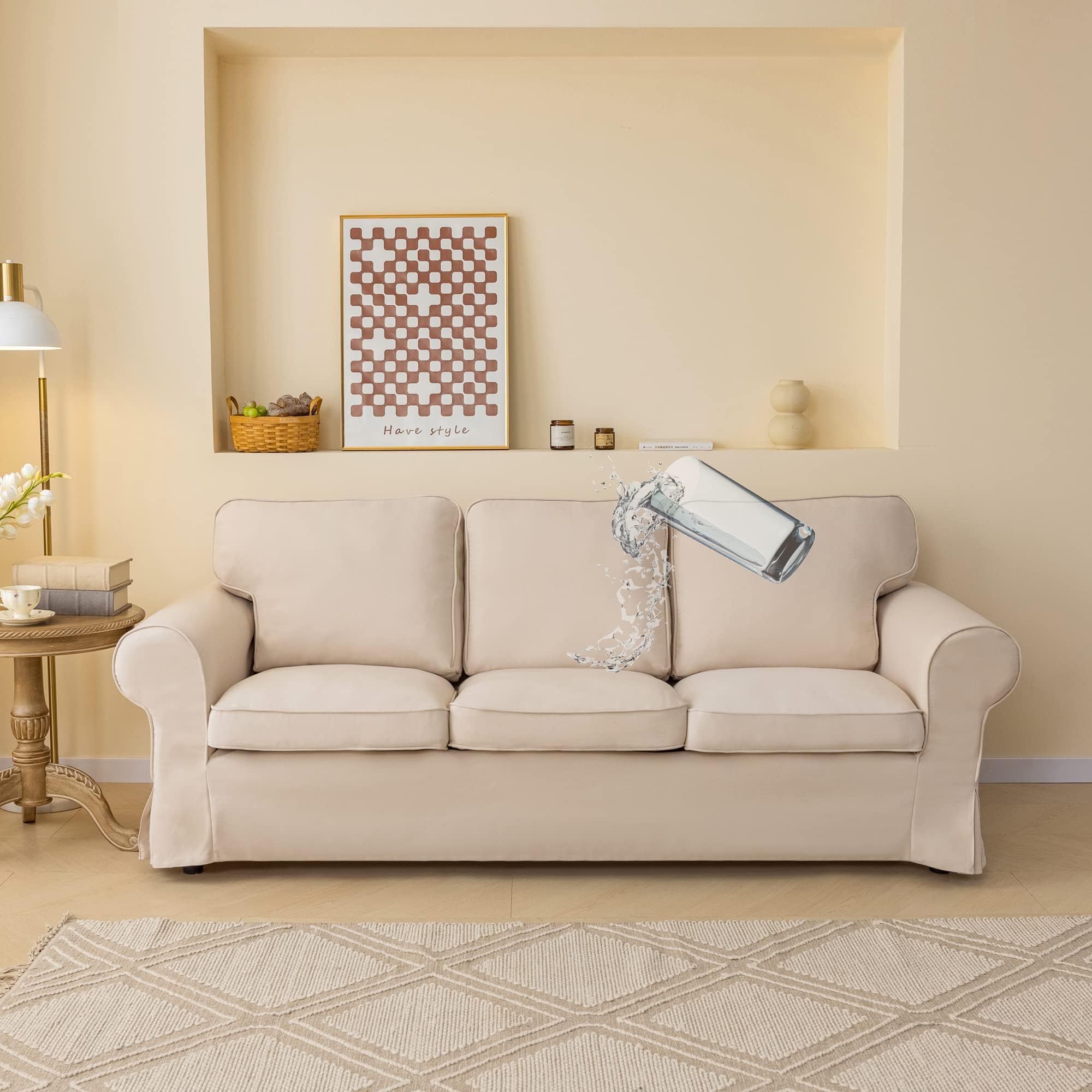 Amazon.com: FMCTL Ektorp Sofa Cover 3 Seat Replacement for IKEA Couch ...