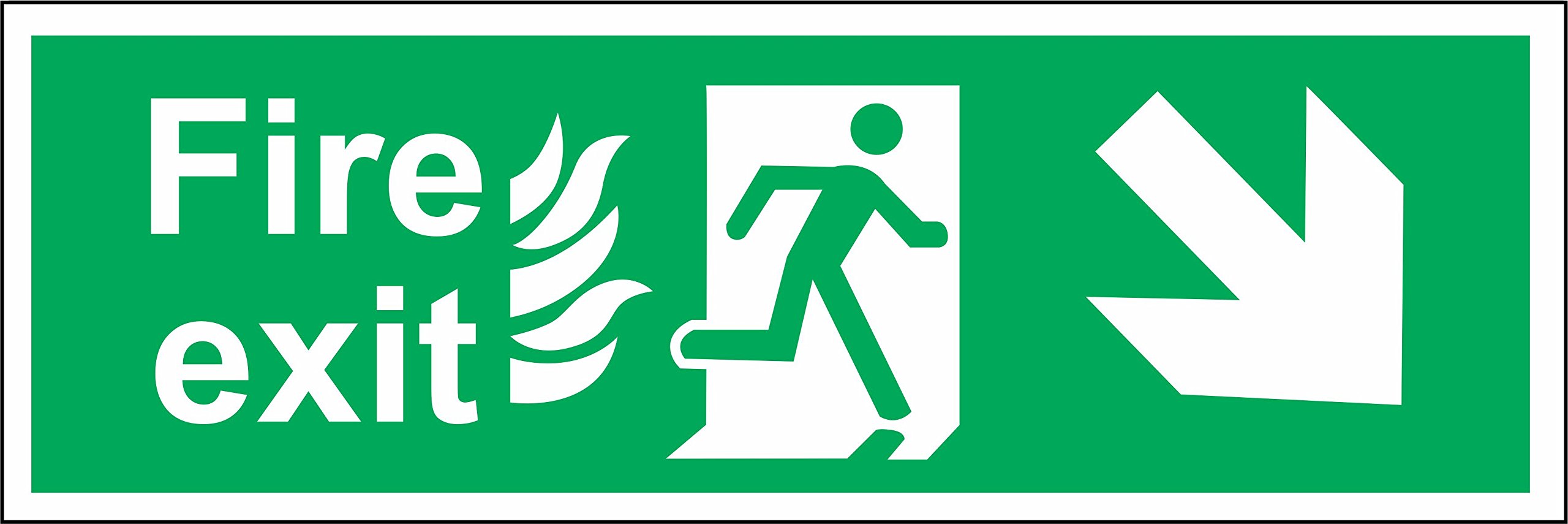Buy INDIGOS UG - Sticker - Safety - Warning - Fire exit Down Right with ...