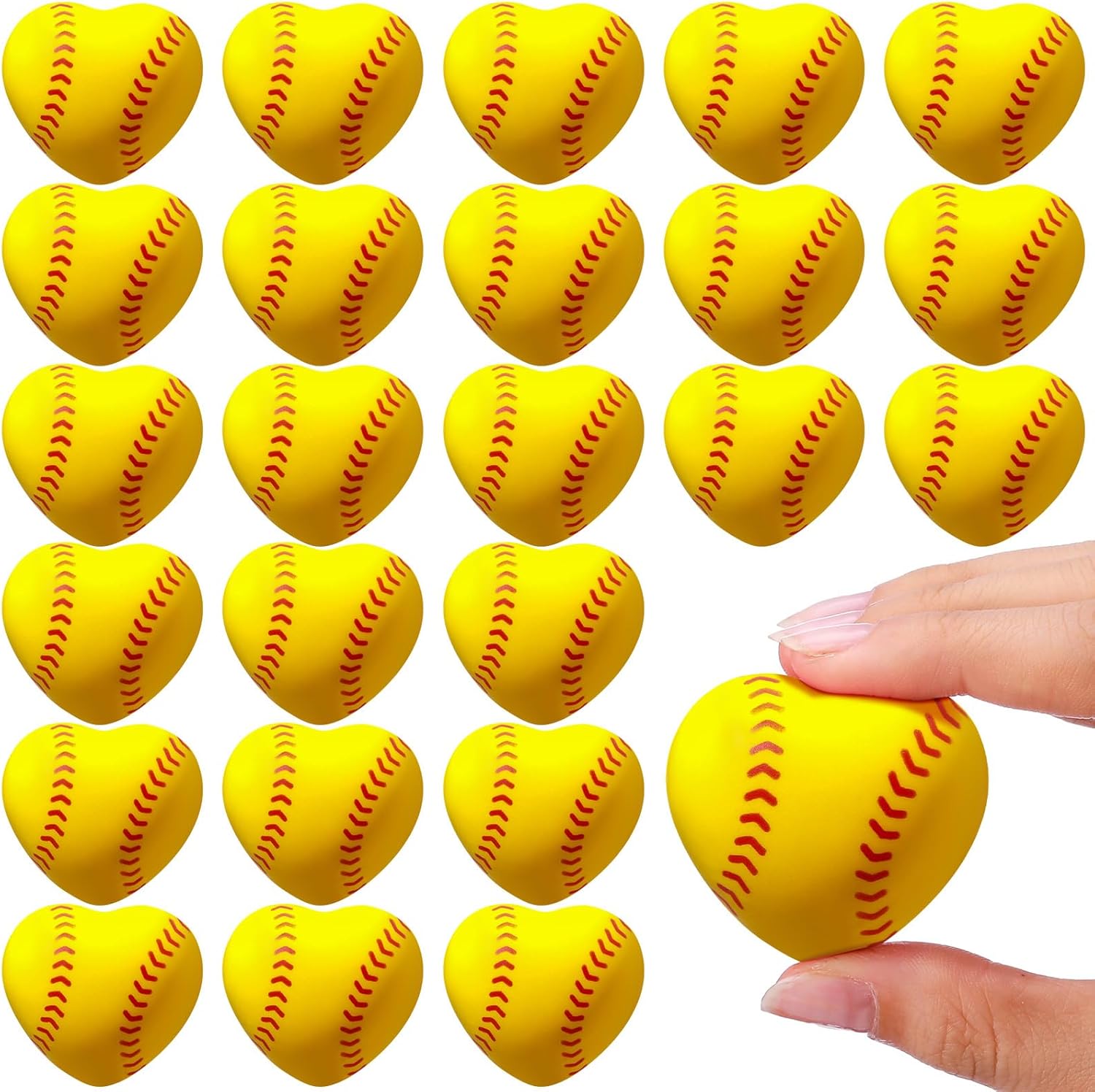 Amazon.com: Blulu 30 Pack Mini Softball Baseball Stress Balls Heart ...