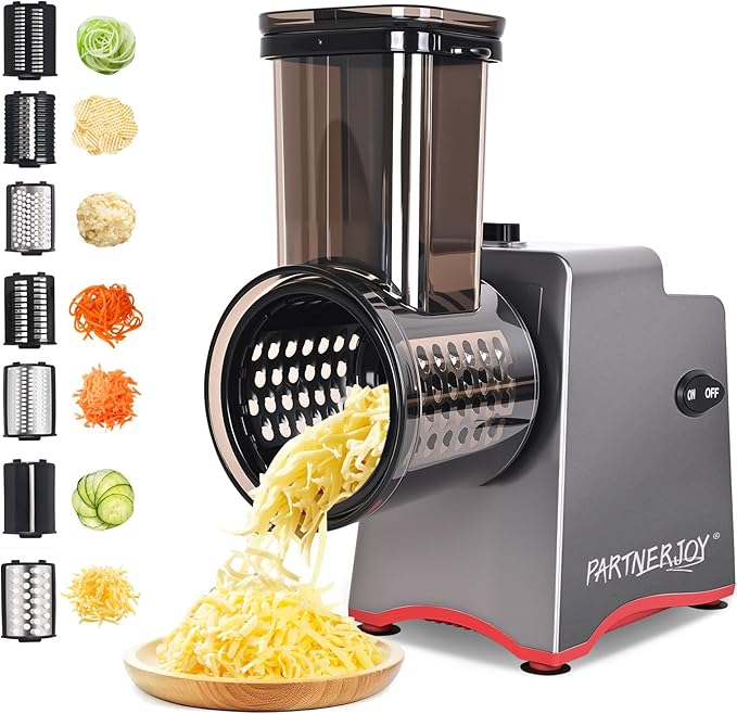 Amazon.com: Electric Cheese Grater,7 In 1 Electric Cheese Grater for ...