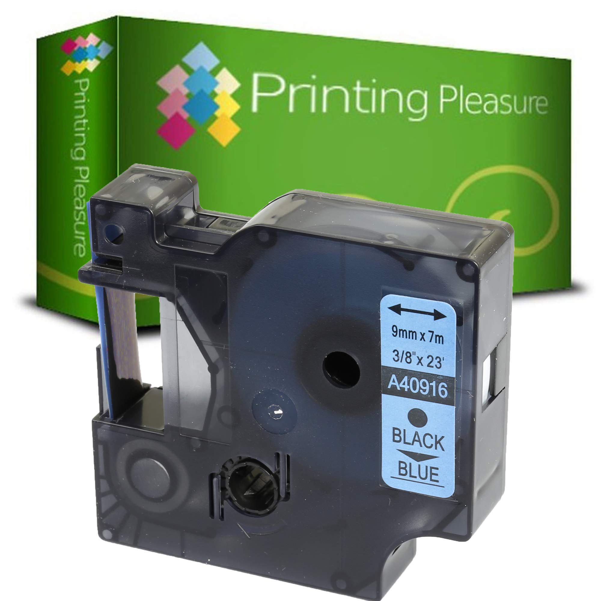 Compatible with 40916 Black on Blue (9mm x 7m) Label Tape for ...