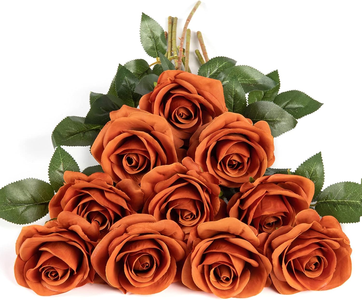 DuHouse 10pcs Silk Roses Artificial Flowers Fake Rose for Arrangement ...