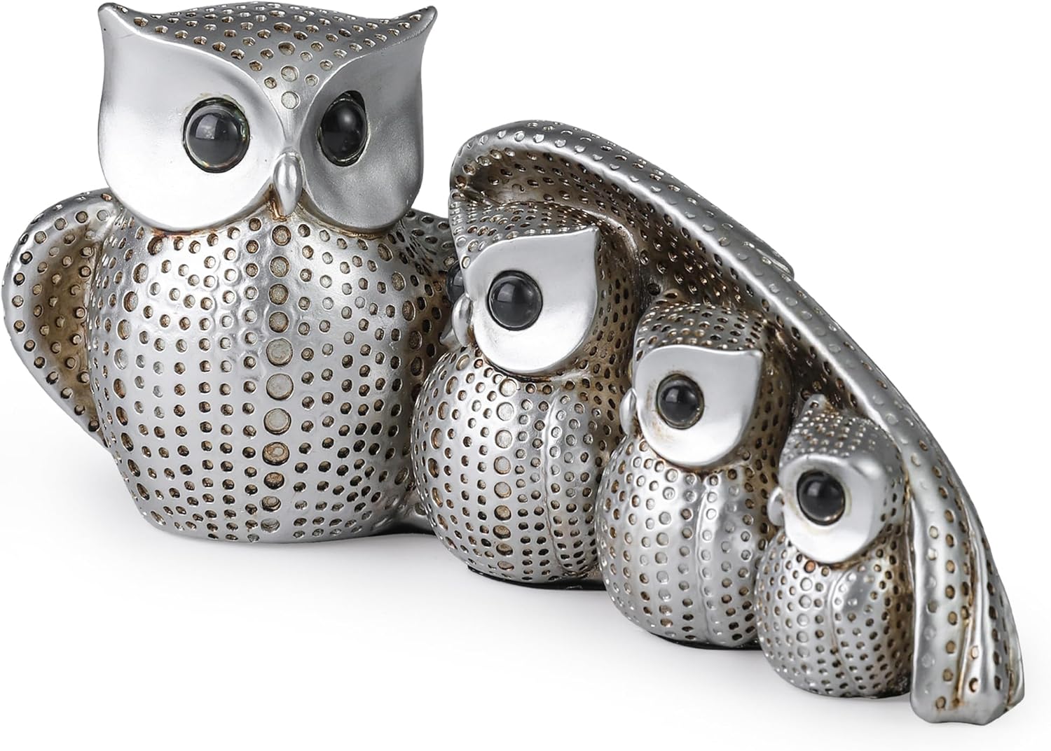 Amazon.com: DDIKTH Cool Family of Four owl Figurines Home Decor Owl ...