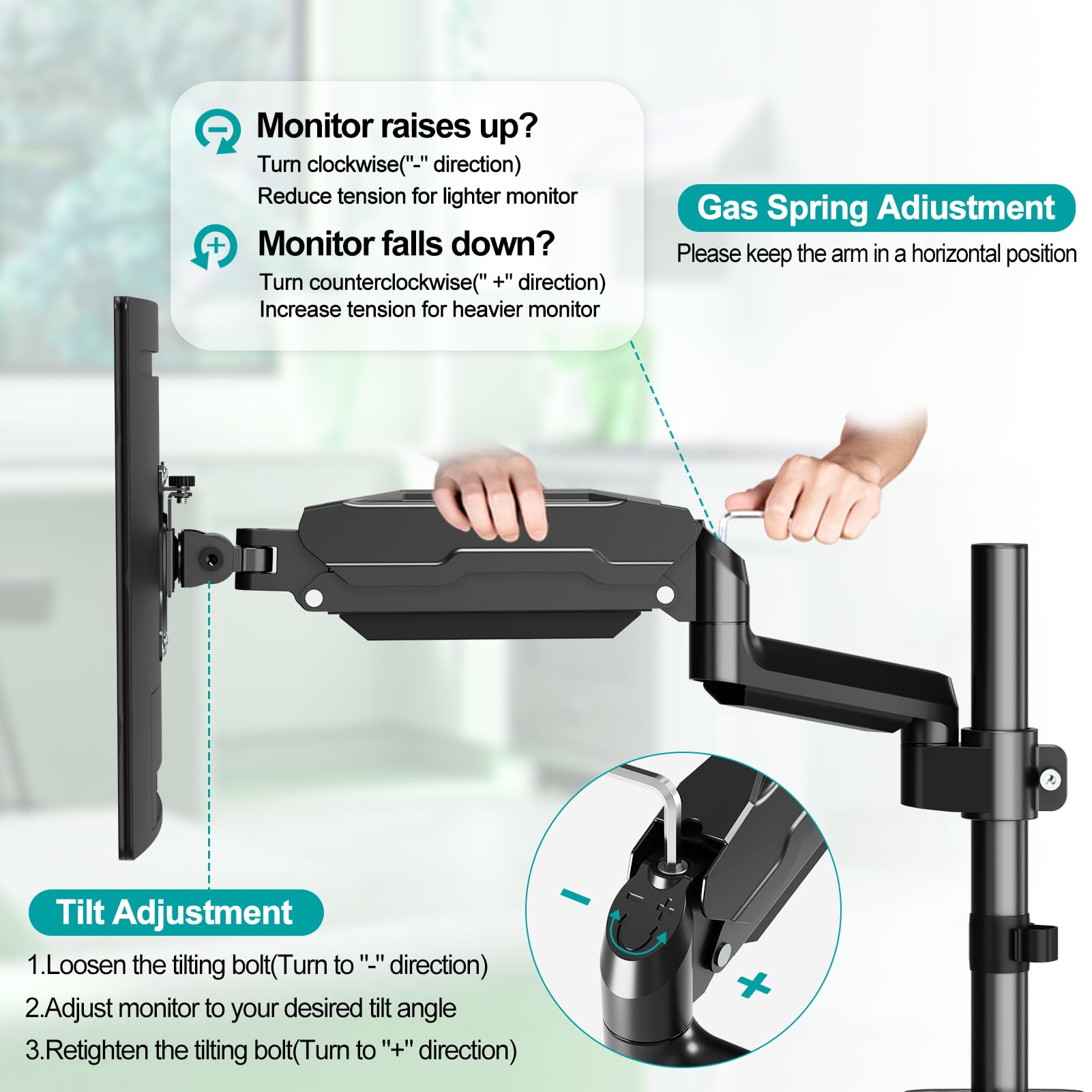 MOUNT PRO Single Monitor Mount, Monitor Arm Desk Mount for 13-32 inch ...