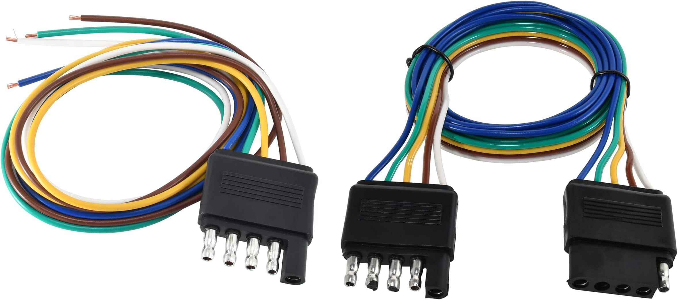 Amazon.com: 5 Way Flat Trailer Connector + 5 Way Flat Trailer Wire ...