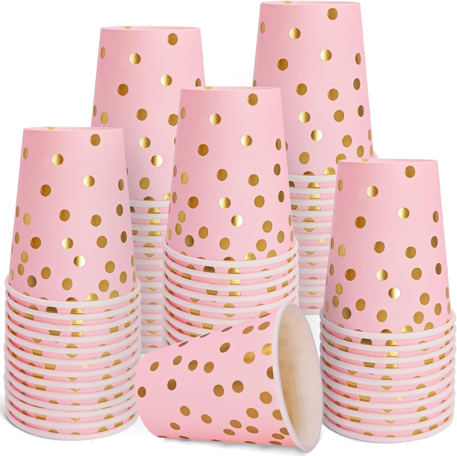 Amazon.com: 50 Pack Light Pink Paper Cups, Disposable Party Supplies ...