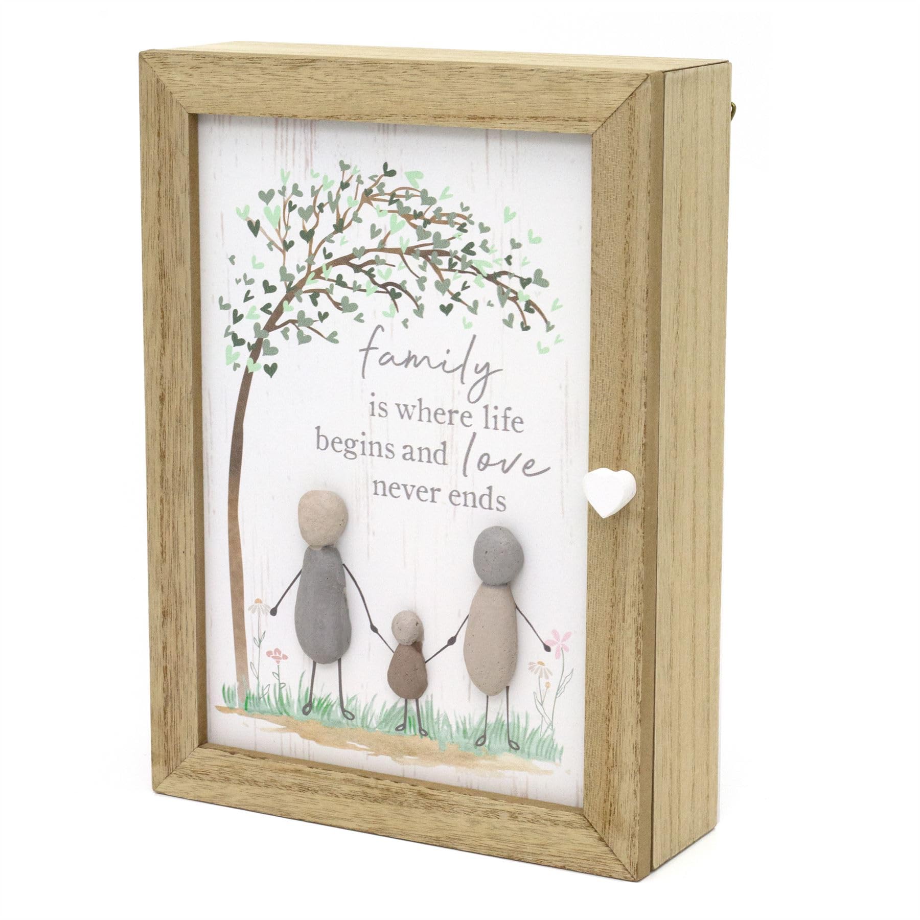 Pebble Family Key Box | Shabby Chic Wooden Family Tree Key Cabinet ...