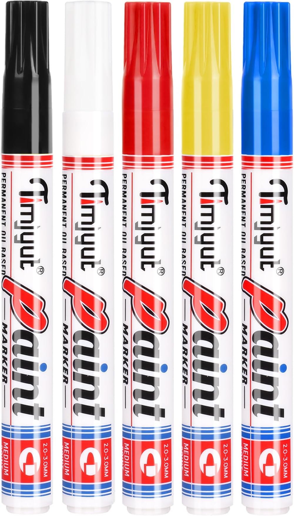 Amazon.com: TIMJYUT 5 Colors Permanent Paint Pens,Oil-Based Paint Pens ...