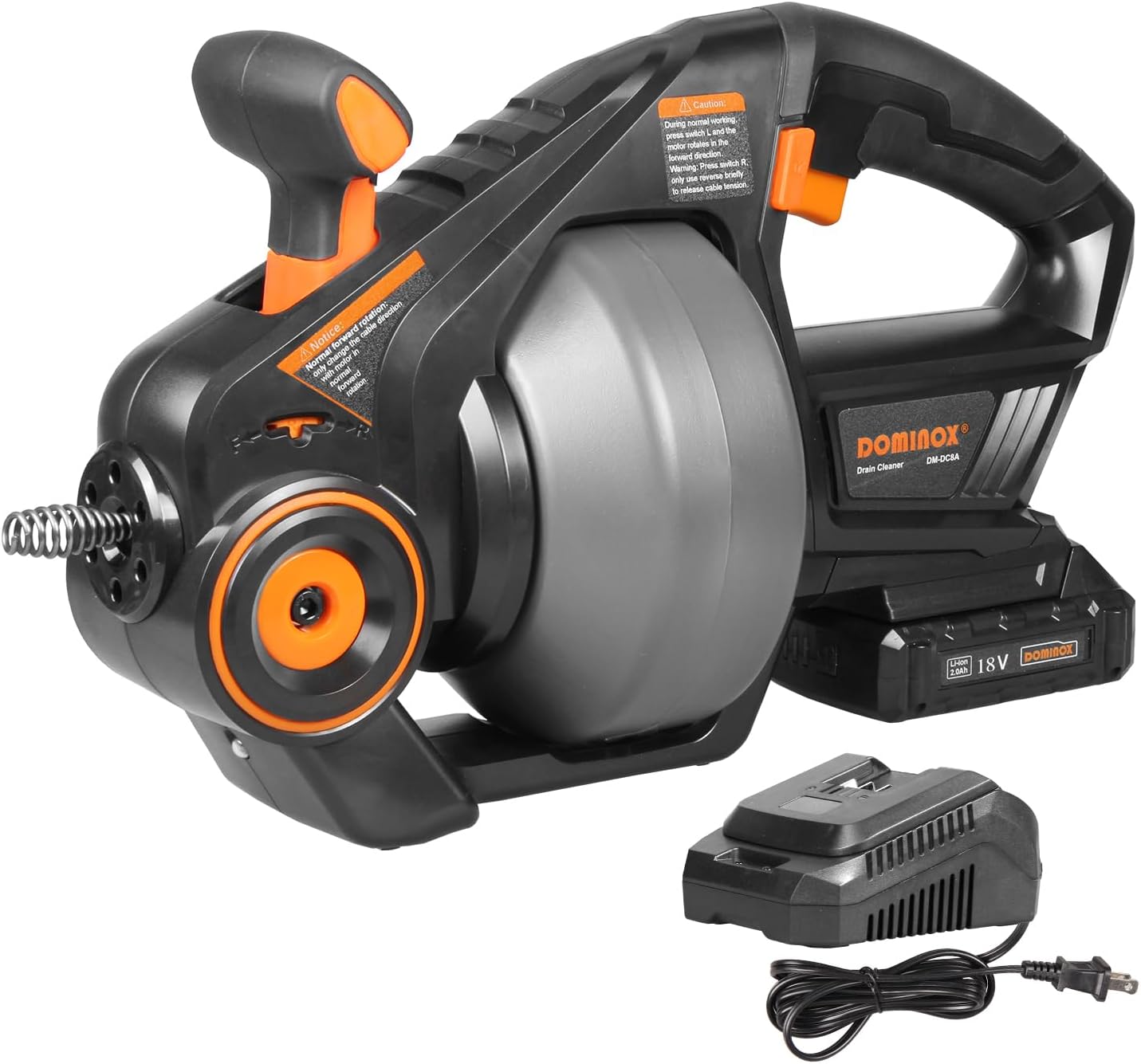 VEVOR 12V Electric Drain Auger, 25FT Cordless Plumbing Snake Auto Feed ...