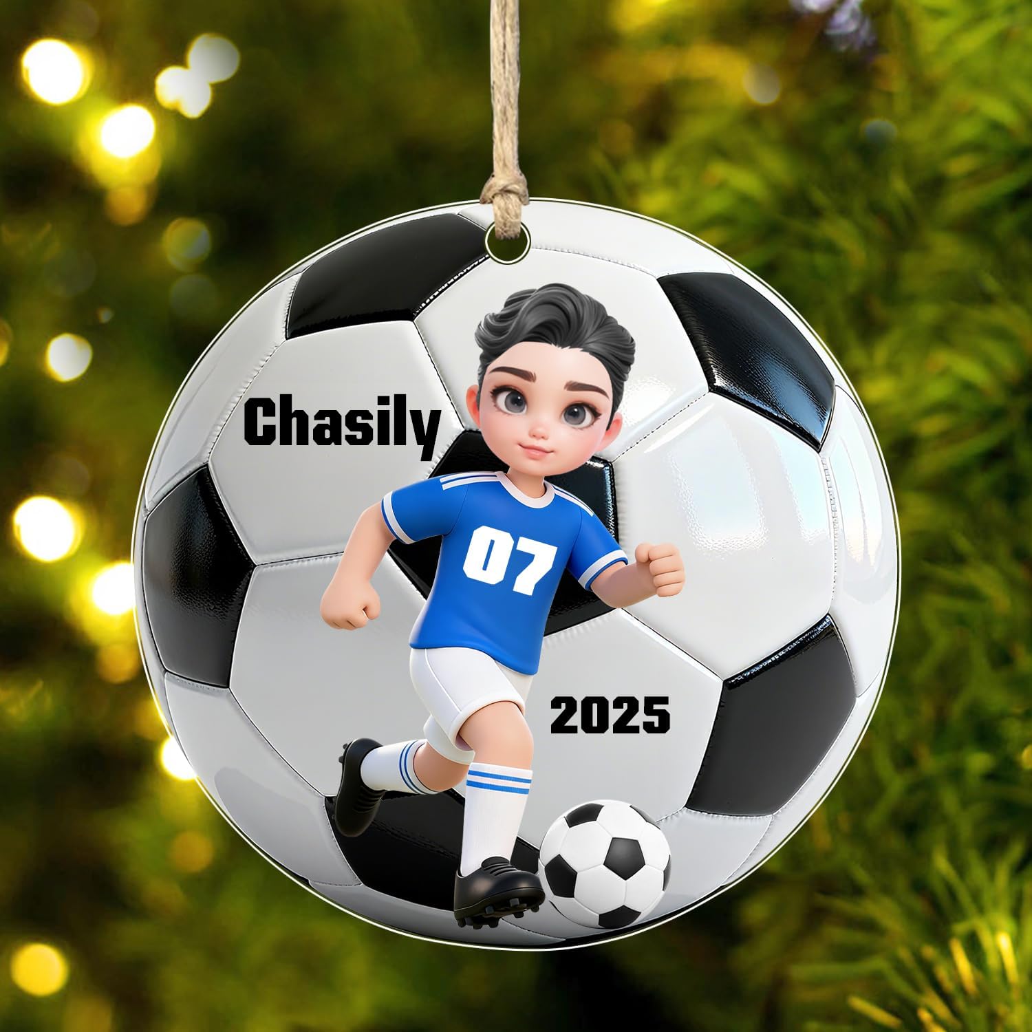 Personalized Football Ornament Christmas Tree Decoration, Custom Name ...
