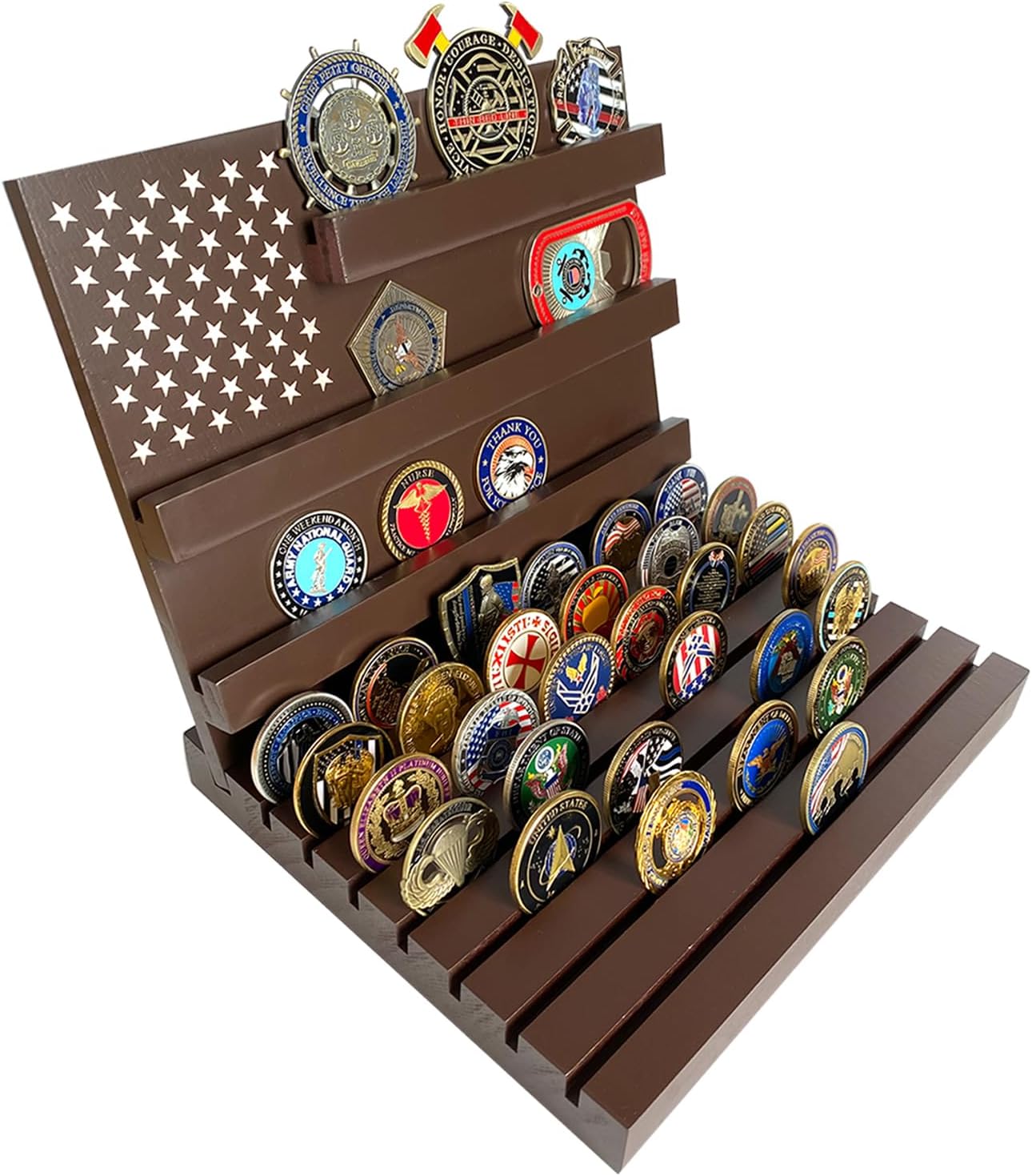 Amazon.com: Challenge Coin Display Stand Military Coin Holder, 10 Row ...