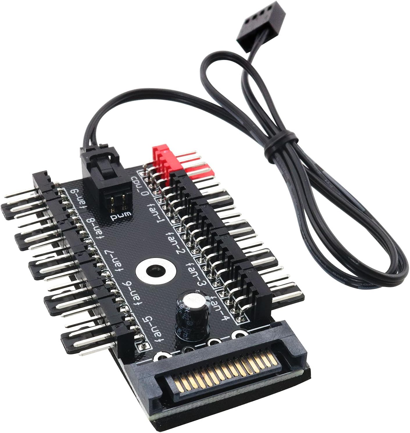 Amazon.com: Thermalright Integrated Fan Hub, 10-Port 4 Pin PC Fan ...