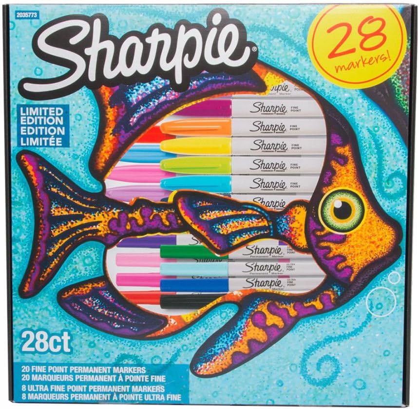 Sharpie 28 Pack Fine Permanent Markers. Limited Edition Set : Amazon.co ...