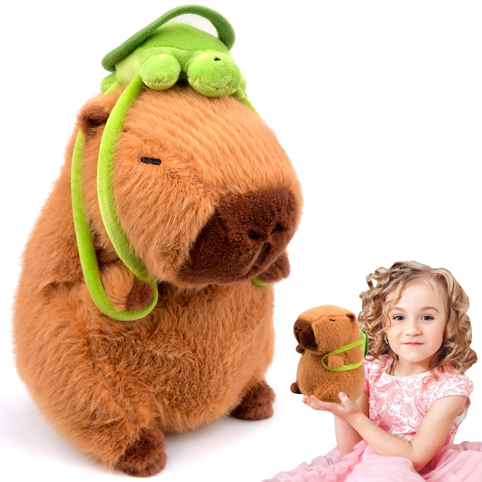 Buy Vibbang Capybara Plush Toy, Cute Capybara Doll with Turtle Pillow ...