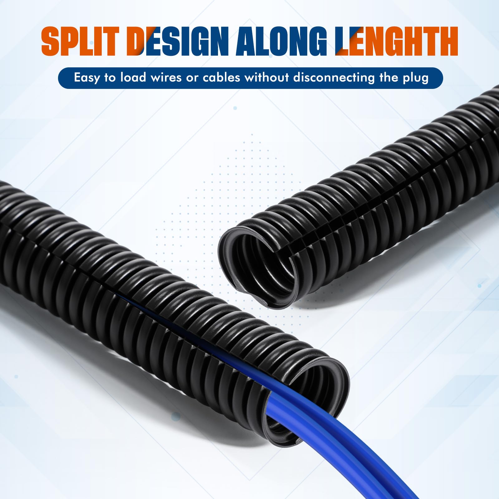 Snapklik.com : 3/8" X 150 Ft Split Wire Loom Tubing Automotive Wire ...