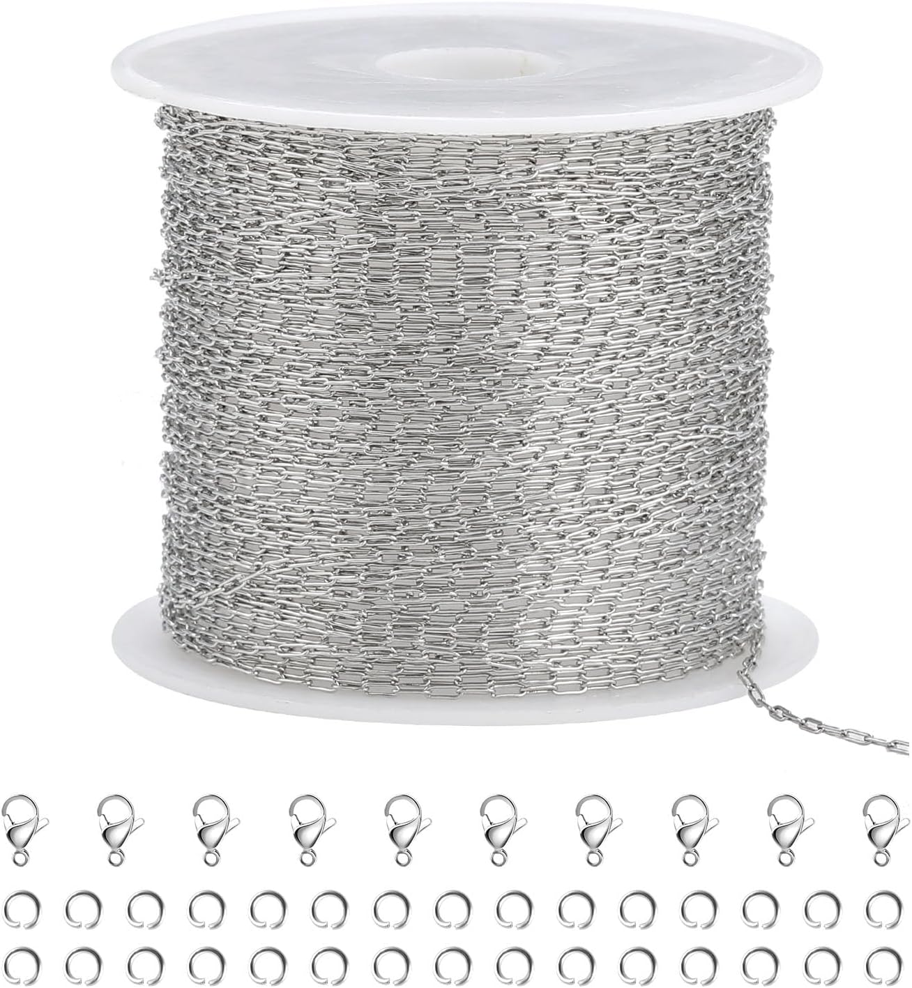 Amazon.com: SMYHTGLIF 10 Meters Silver Stainless Steel Chain Thin ...