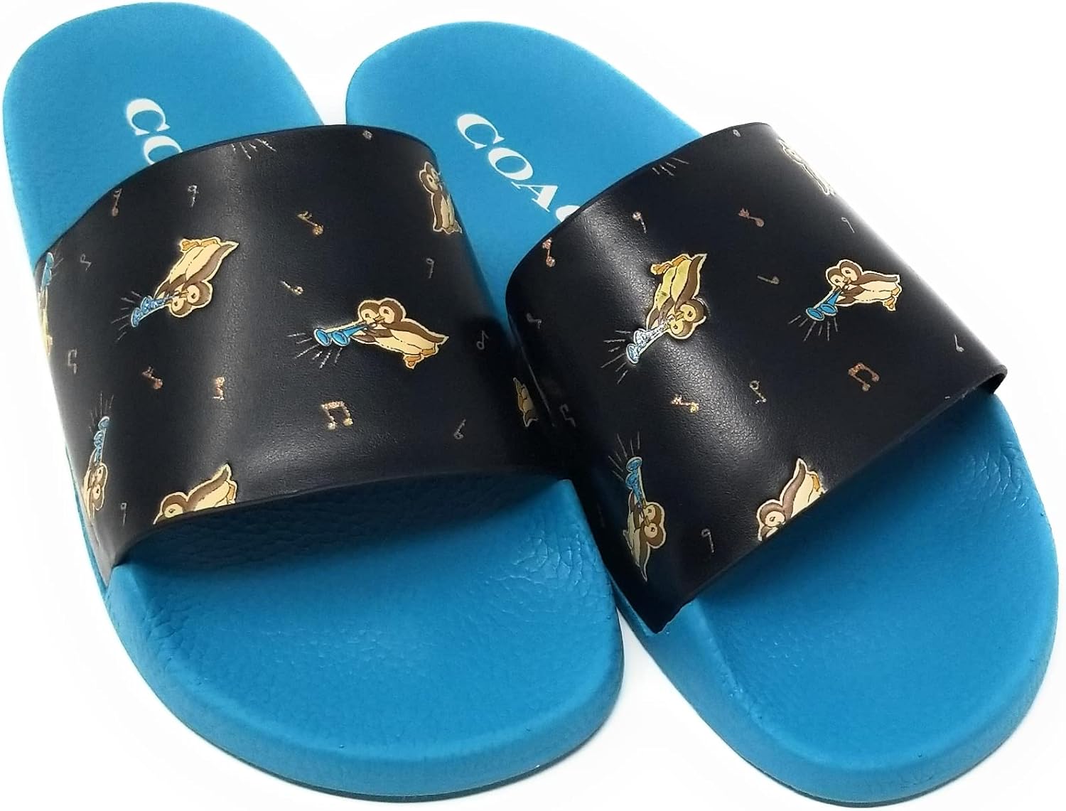 Amazon.com | COACH Women's Udele Slides (Black - Blue, 8) | Slides