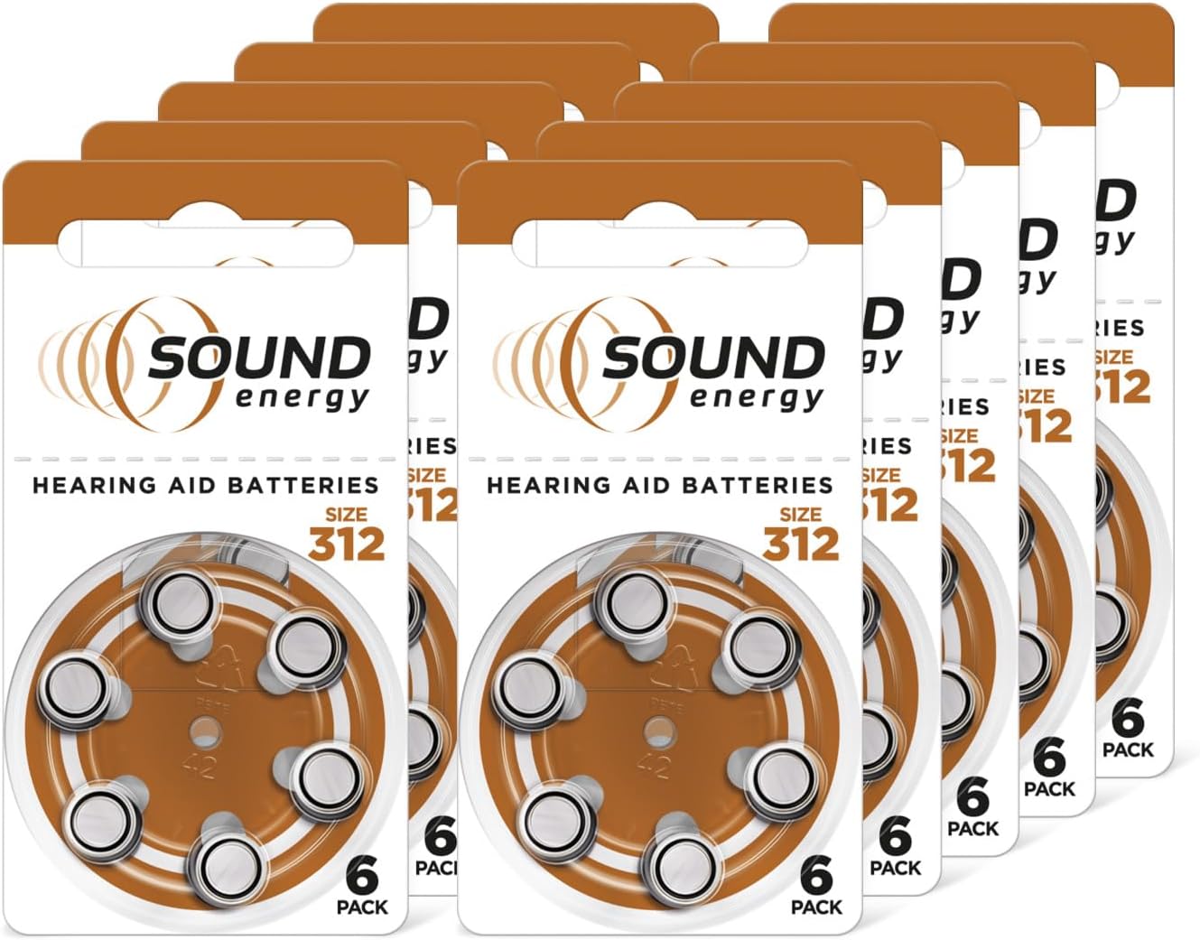 Energizer Sound Energy - Hearing Aid Batteries Size 312 (60 Pack ...