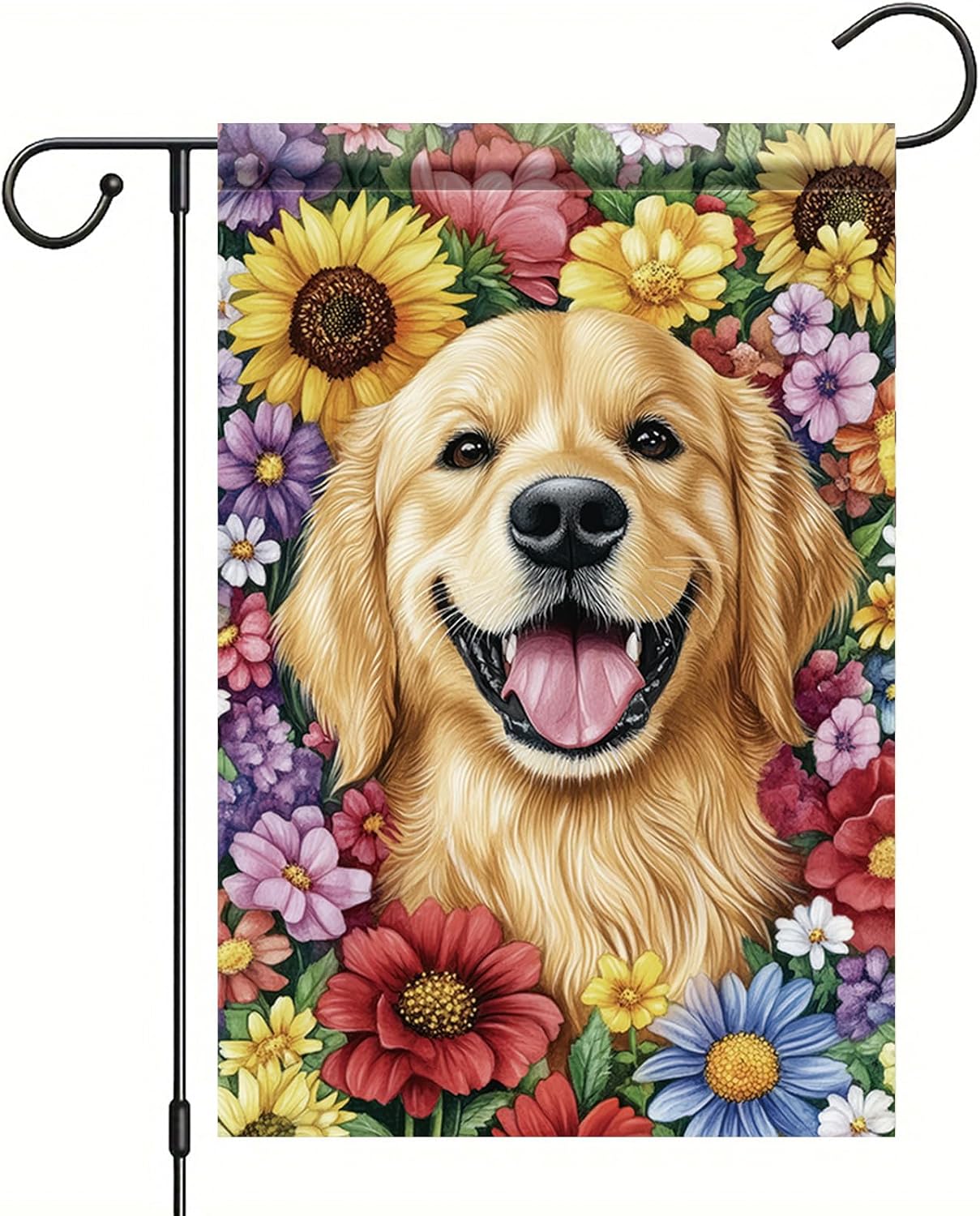 Amazon.com : Starlit Patio Golden Retriever Garden Flag 12x18 Inch Dog ...